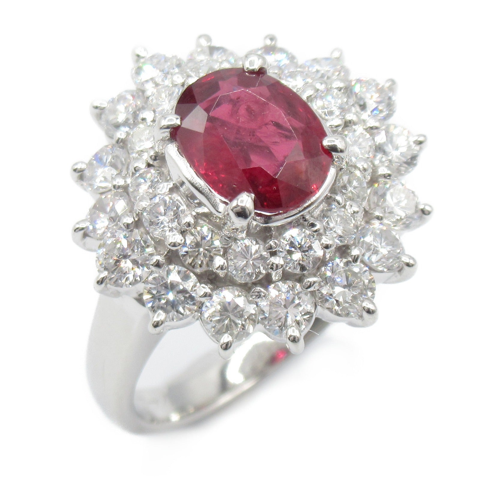 JEWELRY PT900鉑金Ruby/Diamond Ring紅寶石/鑽石戒指US#6 – Brand Off Hong Kong Online Store