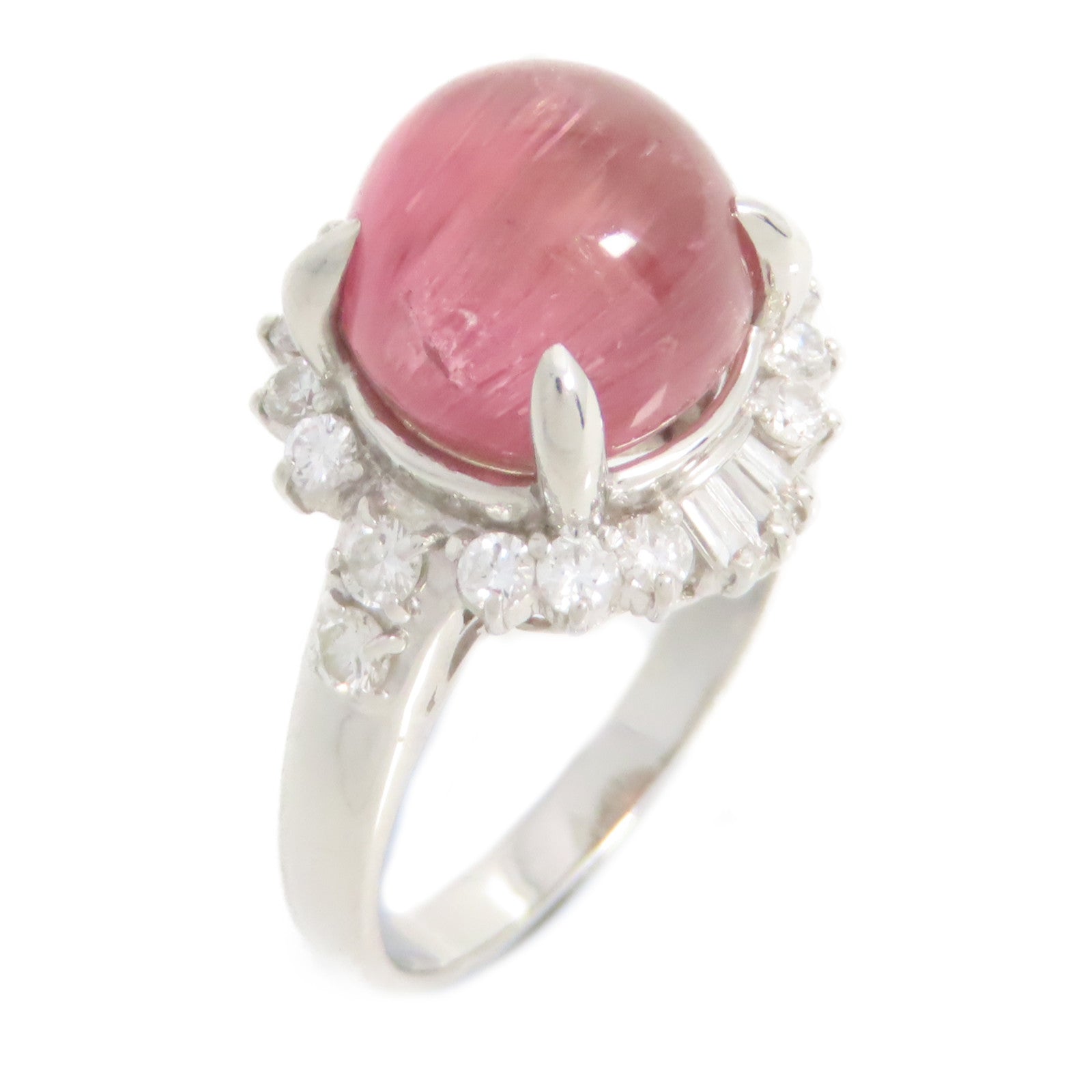 JEWELRY PT900鉑金/貓眼石/鑽石Cat Eye Diamond Ring戒指US#6 – Brand Off Hong Kong Online Store