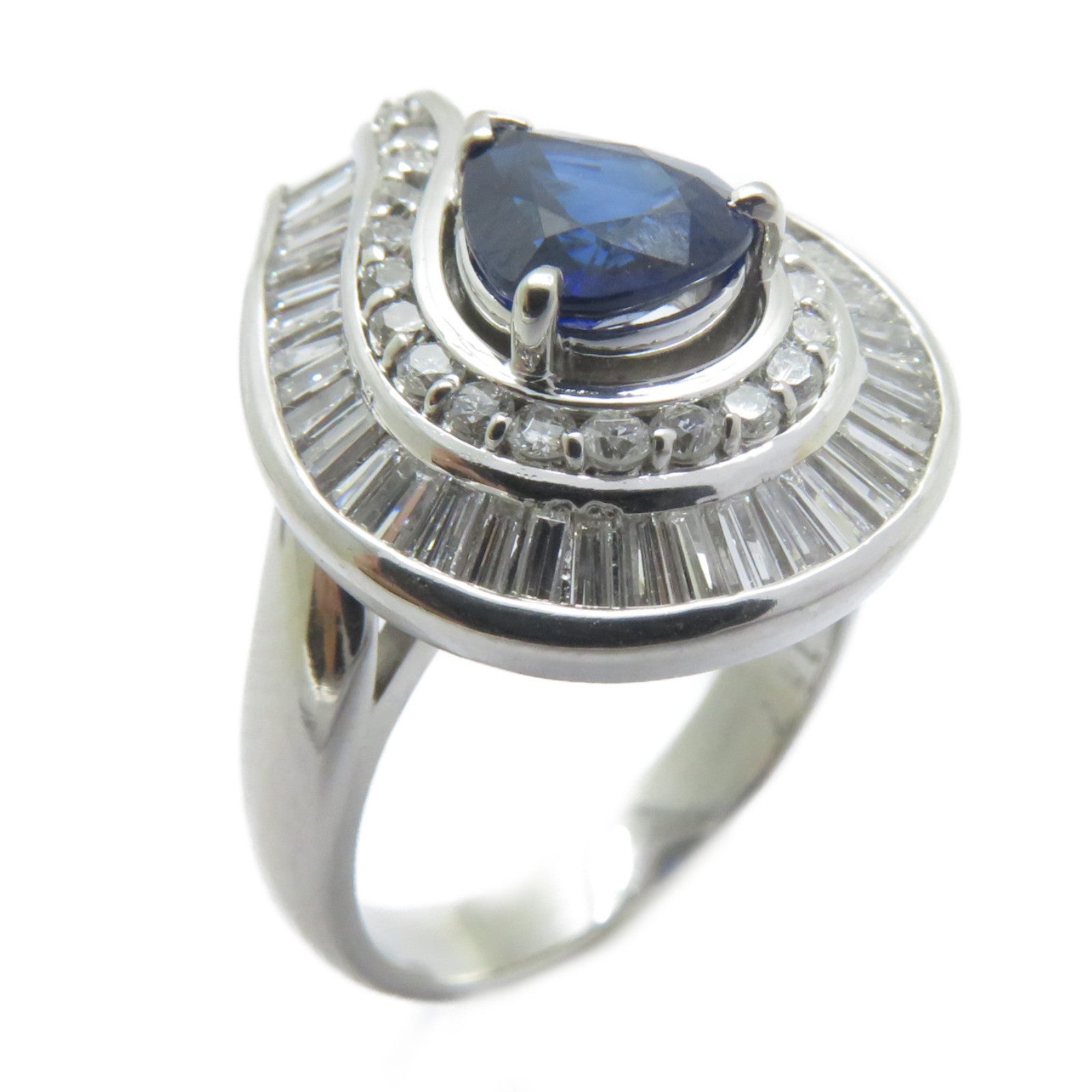 JEWELRY PT900鉑金Sapphire Ring 1.55ct藍寶石/1.17ct鑽石戒指US#6.25 – Brand Off Hong Kong Online Store