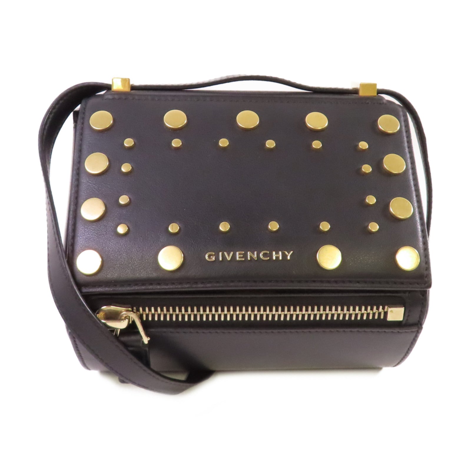 GIVENCHY 牛皮皮革Pandora Box Shoulder Bag金扣肩背袋黑色 – Brand Off Hong Kong Online Store