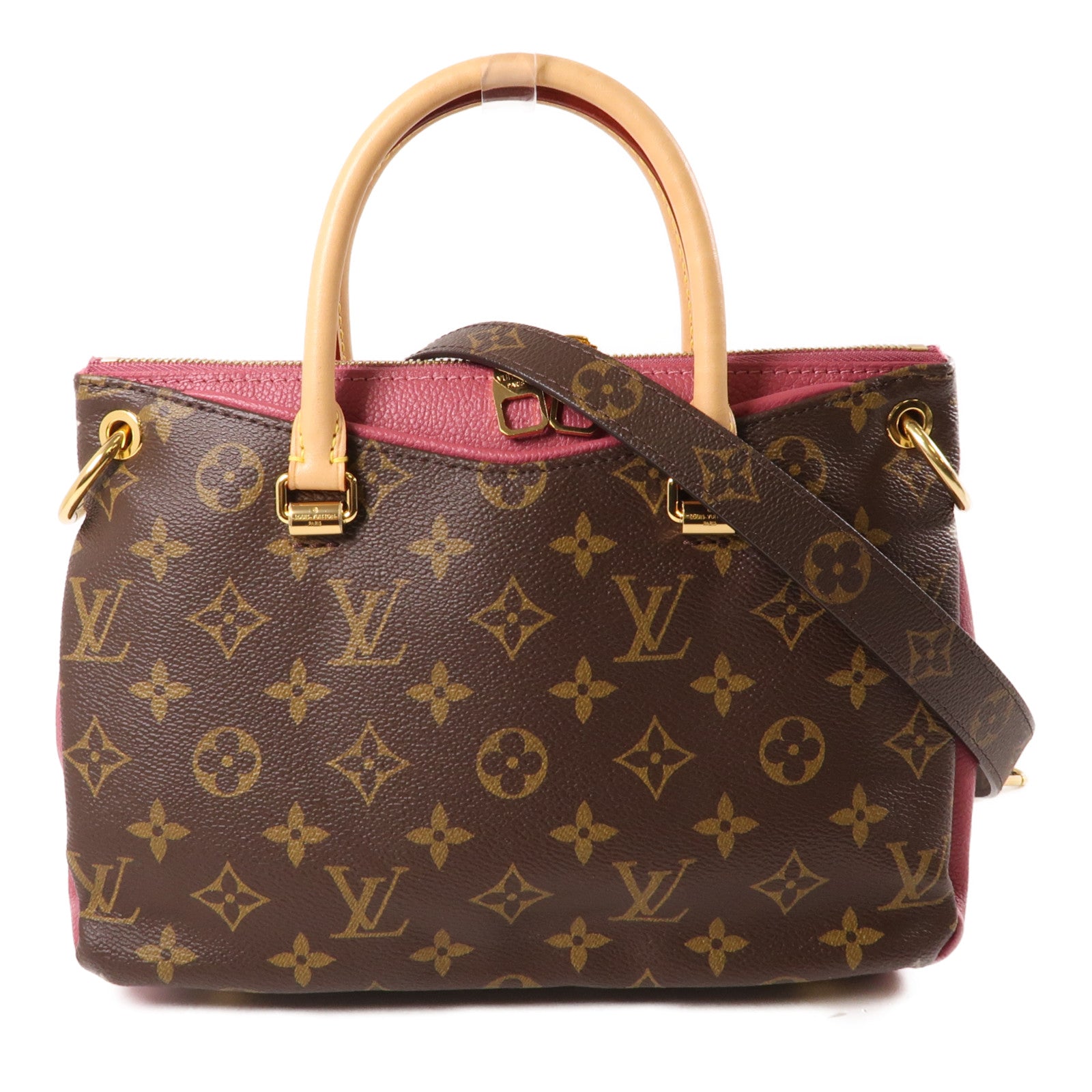 LOUIS VUITTON Monogram Pallas BB金扣手挽肩背兩用袋棕色/紅色 – Brand Off Hong Kong Online Store