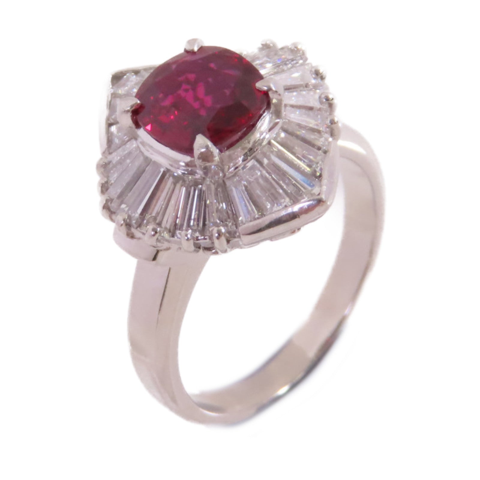 JEWELRY PT900鉑金/1.23ct紅寶石/1.22ct鑚石Ruby Diamond Ring 戒指US#5.75 – Brand Off Hong Kong Online Store