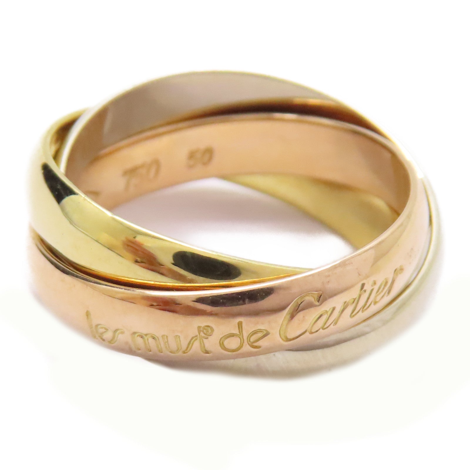 CARTIER 18K黃金/白金/玫瑰金Trinity Ring戒指US#5.25/Cartier#50 – Brand Off Hong Kong Online Store