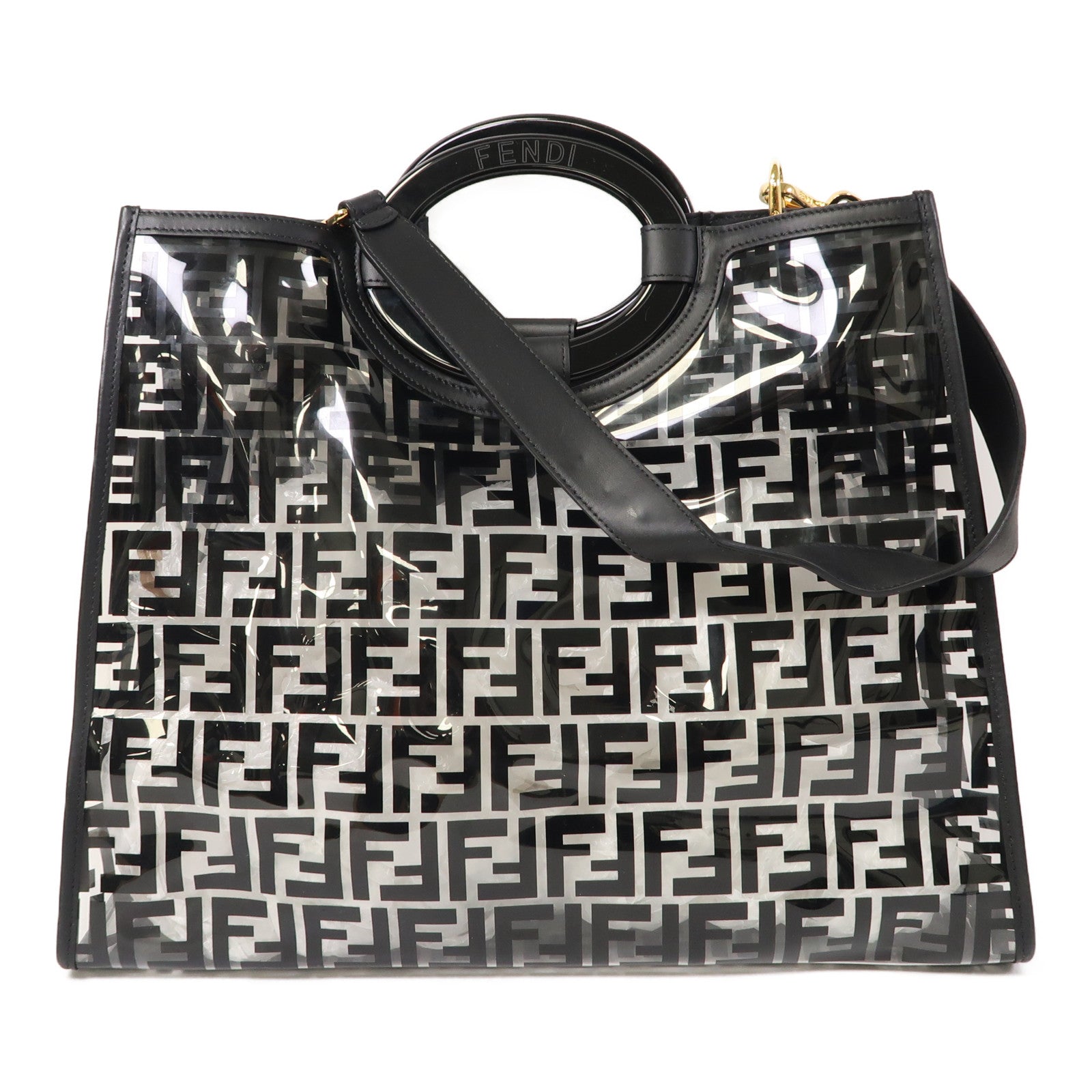 FENDI PVC 2 Way Shoulder Bag金扣手挽肩背兩用袋黑色 – Brand Off Hong Kong Online Store