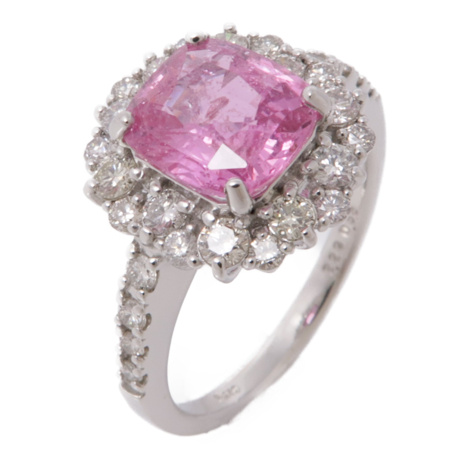 JEWELRY PT950鉑金Sapphire Diamond Ring粉紅藍寶石/鑽石戒指US#6 – Brand Off Hong Kong Online Store