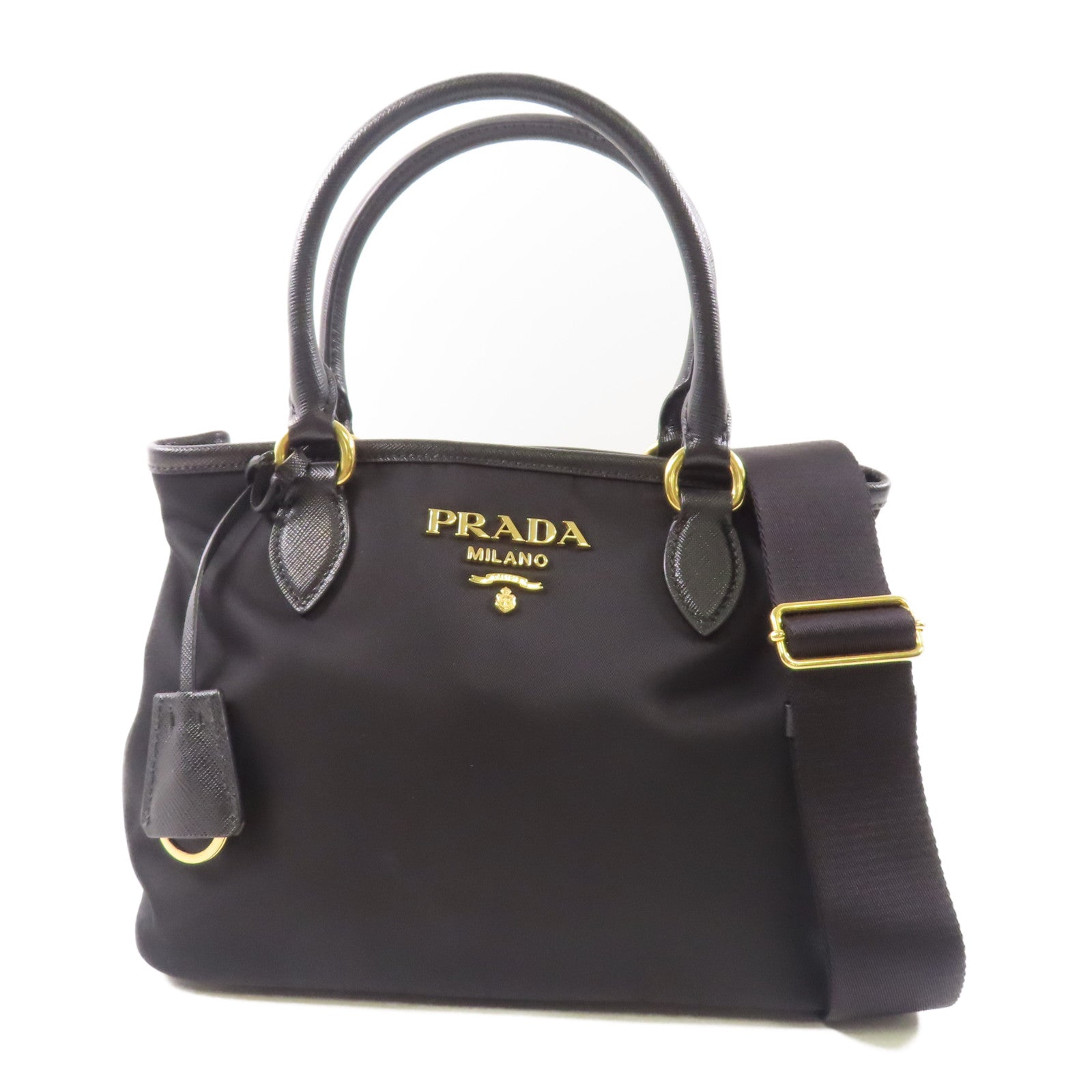 PRADA 尼龍2 Way Shoulder Bag金扣手挽肩背兩用袋 – Brand Off Hong Kong Online Store