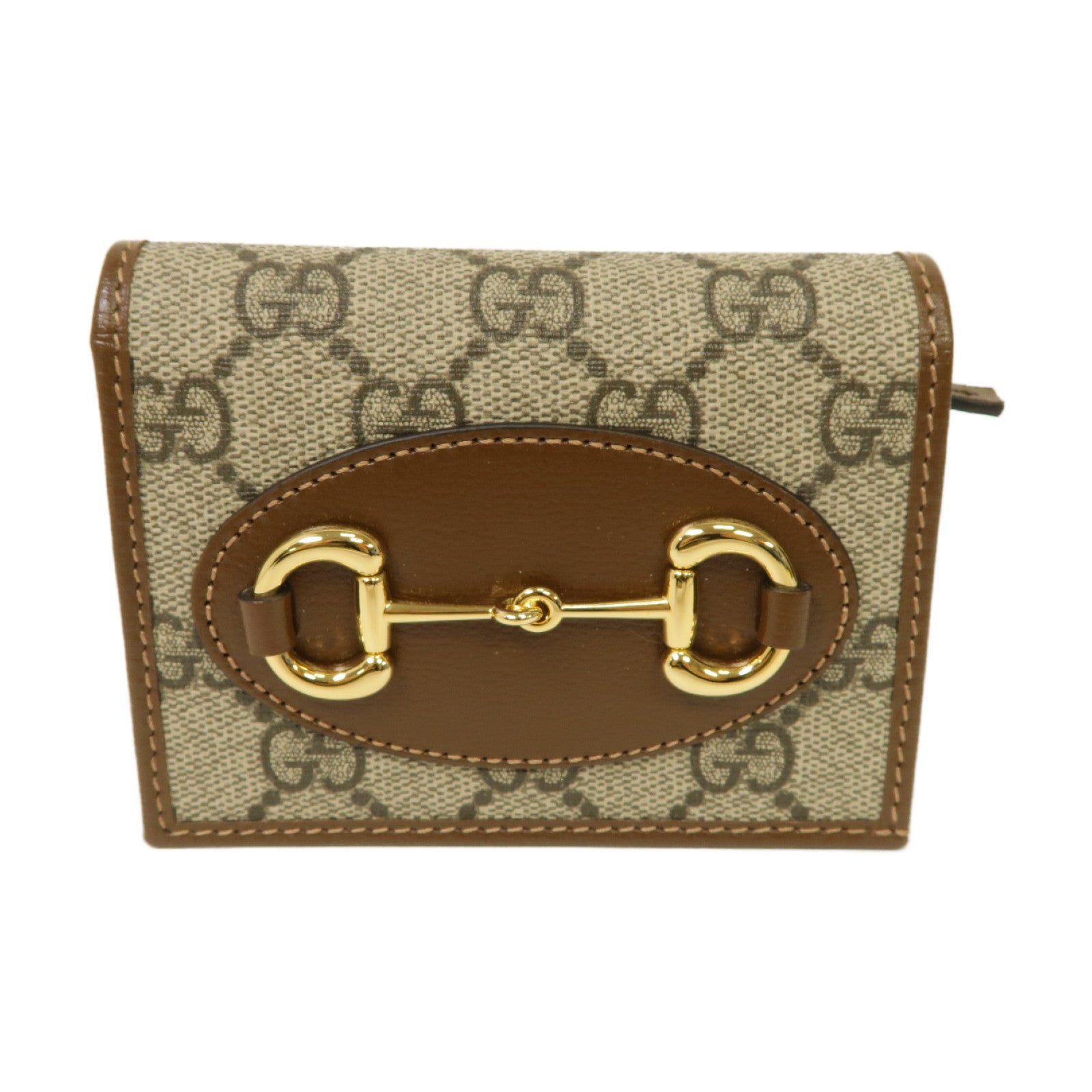 GUCCI 塗層帆布Horsebit 1955 Wallet/Card Holder金扣錢包/卡片套棕色 – Brand Off Hong Kong Online Store