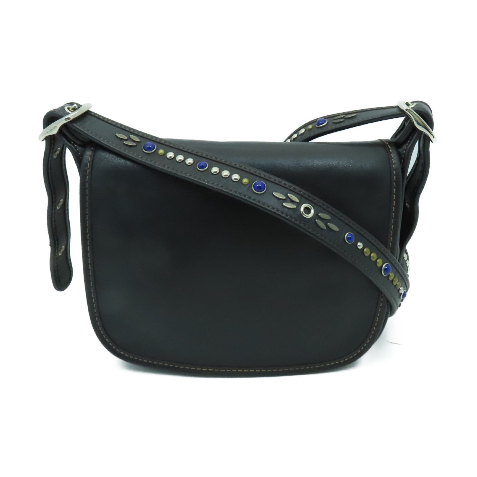 COACH 牛皮皮革Shoulder Bag銀扣肩背袋黑色 – Brand Off Hong Kong Online Store