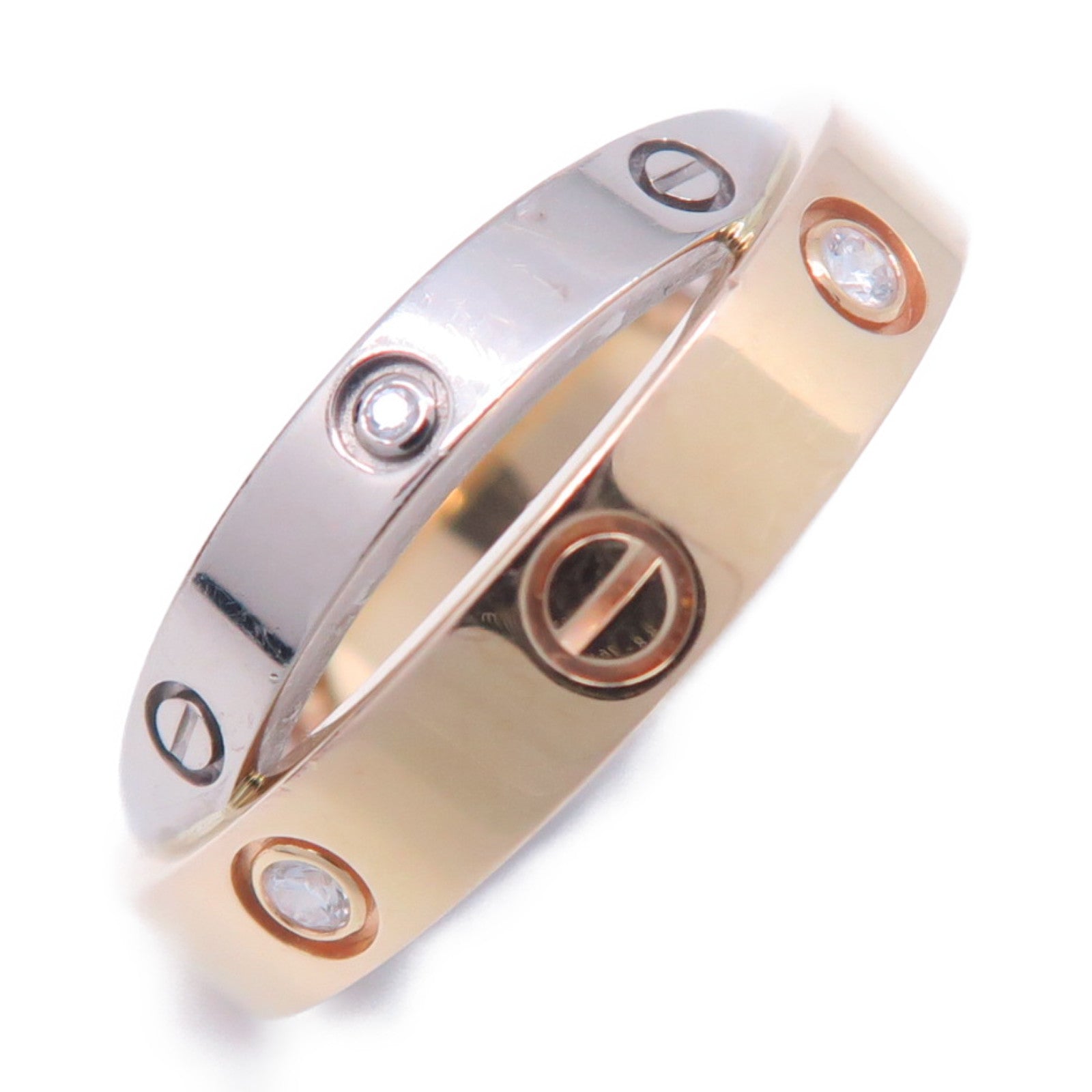 CARTIER 18K白金/18K玫瑰金Love Ring 6 Diamonds戒指Cartier#47/US#4.25 – Brand Off Hong Kong Online Store