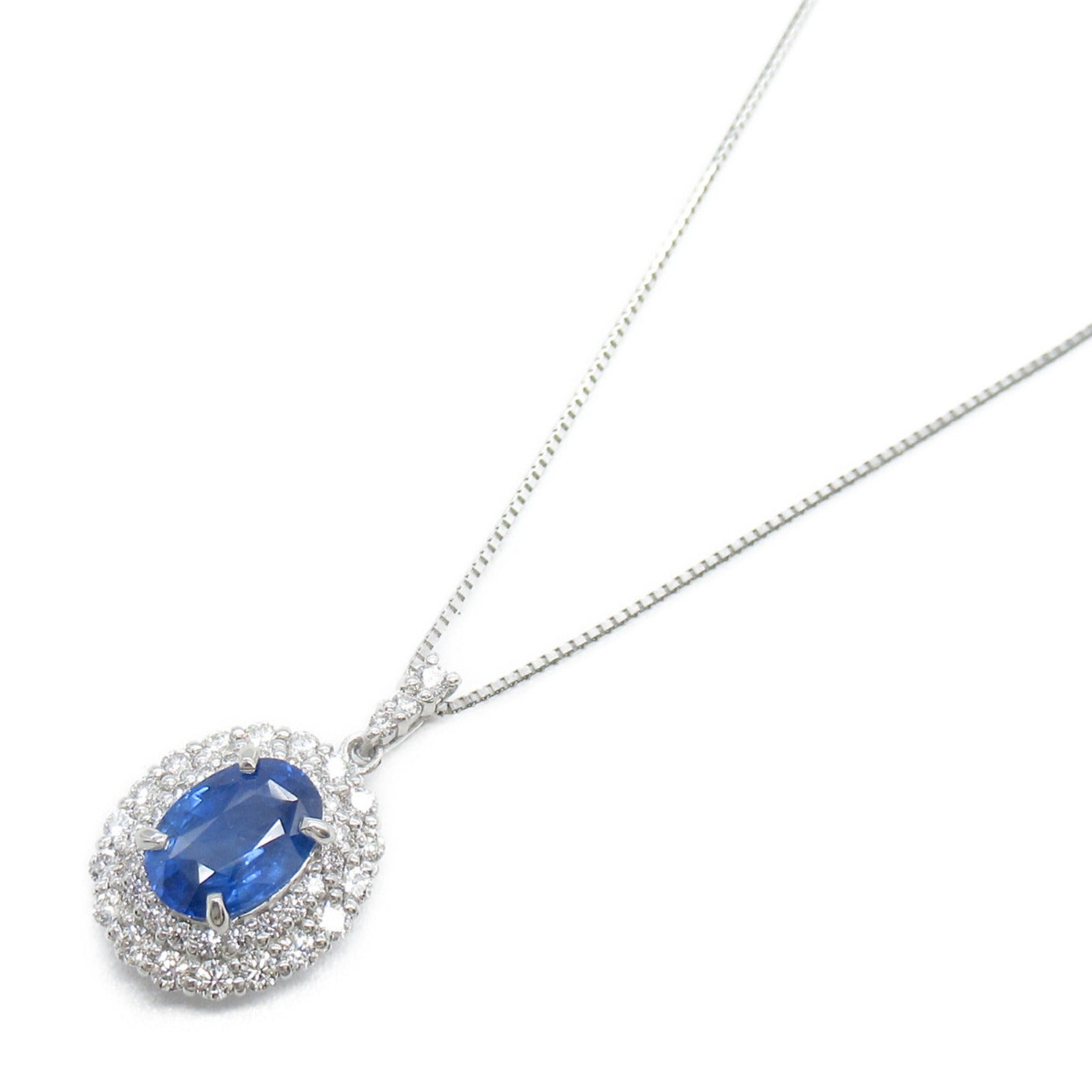 JEWELRY PT900鉑金/PT850鉑金Sapphire Necklace1.91ct藍寶石/0.56ct鑽石項鏈 – Brand Off Hong Kong Online Store