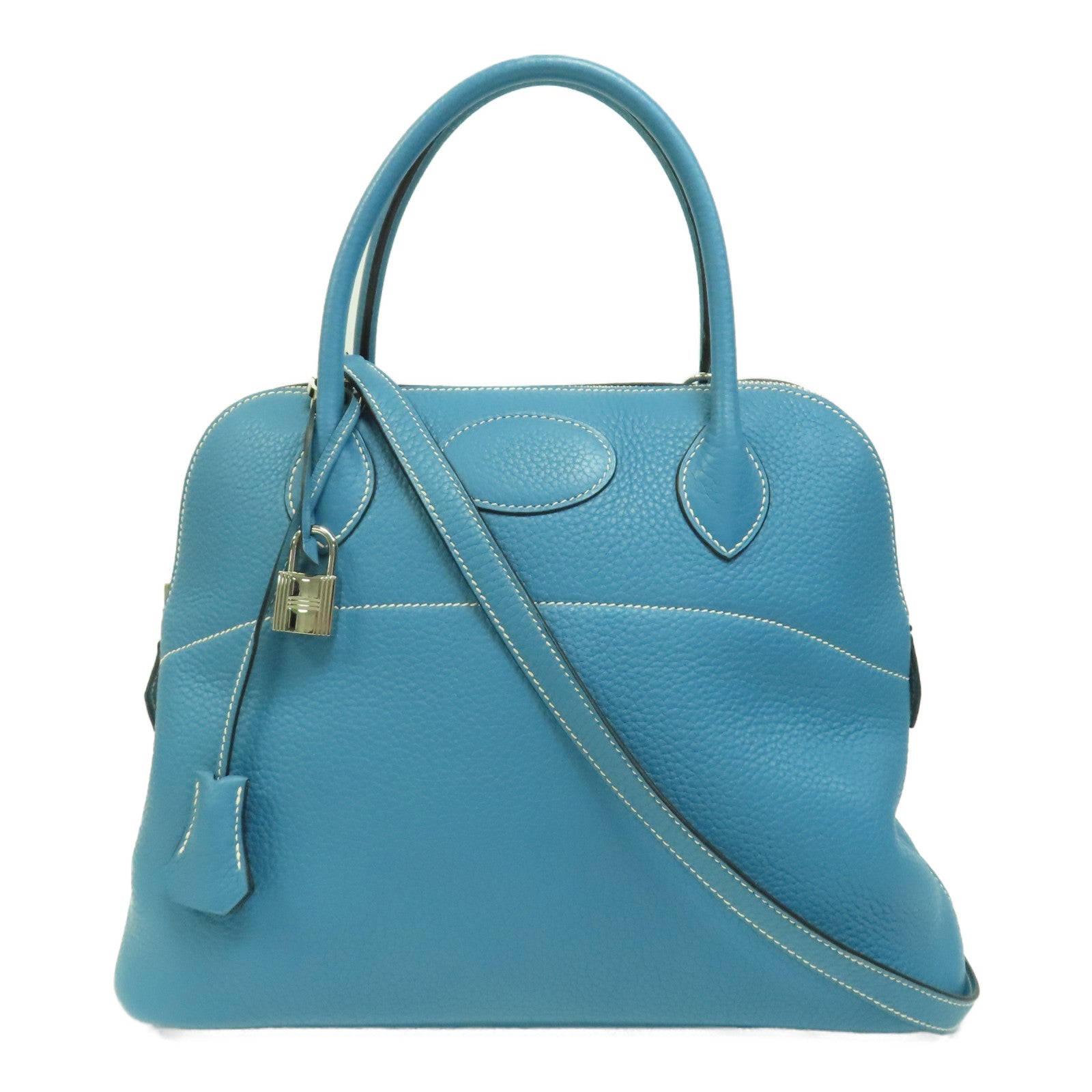 HERMES Clemence皮革Bolide 31銀扣手挽肩背兩用袋Bleu Jean/藍色 – Brand Off Hong Kong ...
