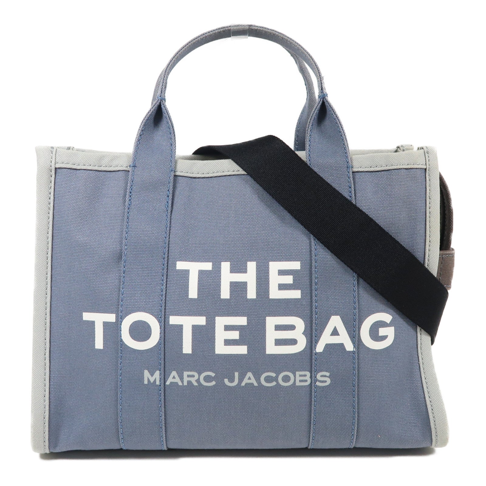 MARC JACOBS 帆布Tote Bag銀扣手挽肩背兩用袋藍色 – Brand Off Hong Kong Online Store