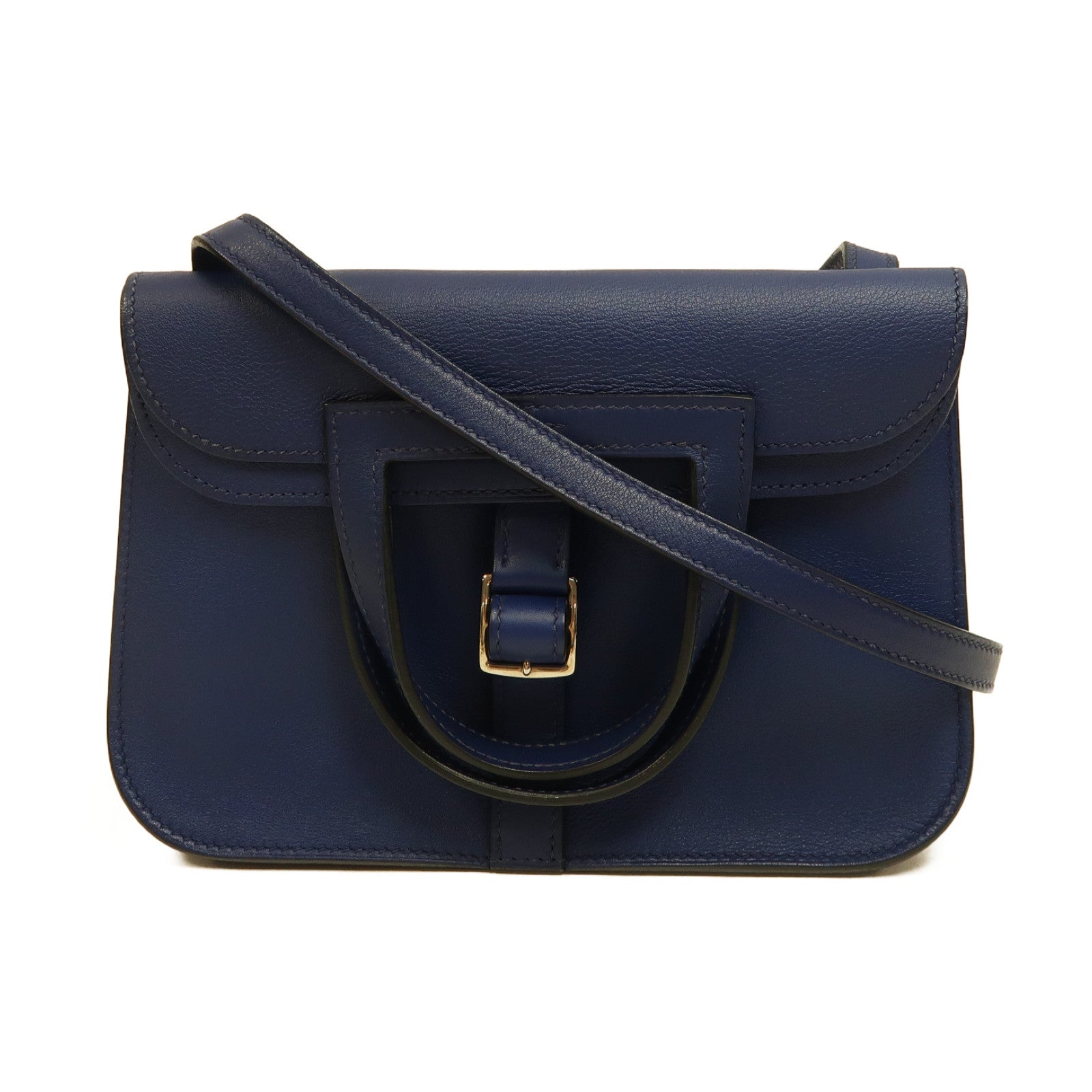 HERMES Swift皮革Mini Halzan 22銀扣手挽肩背兩用袋藍色 – Brand Off Hong Kong Online Store