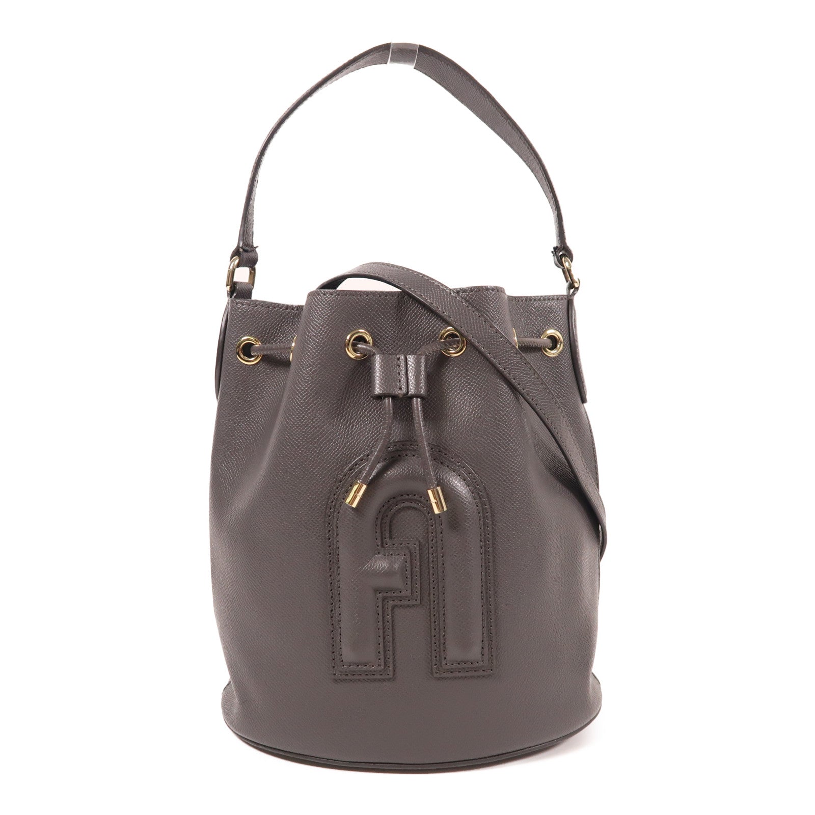 Furla 牛皮皮革Bucket Bag金扣手挽肩背兩用袋 – Brand Off Hong Kong Online Store