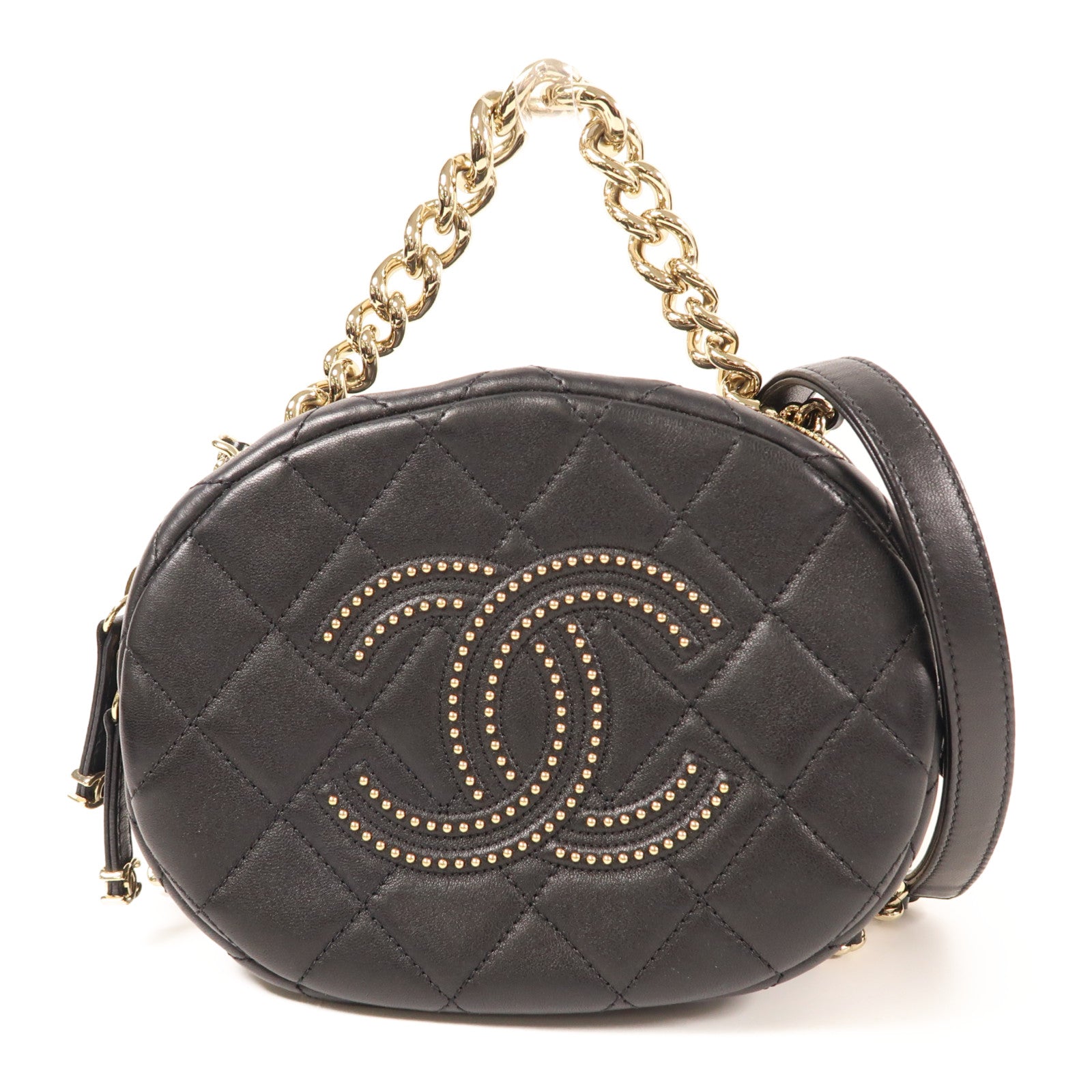 CHANEL 【激減優惠】牛皮皮革2 Way Chain Shoulder金扣手挽肩背兩用袋 – Brand Off Hong Kong ...