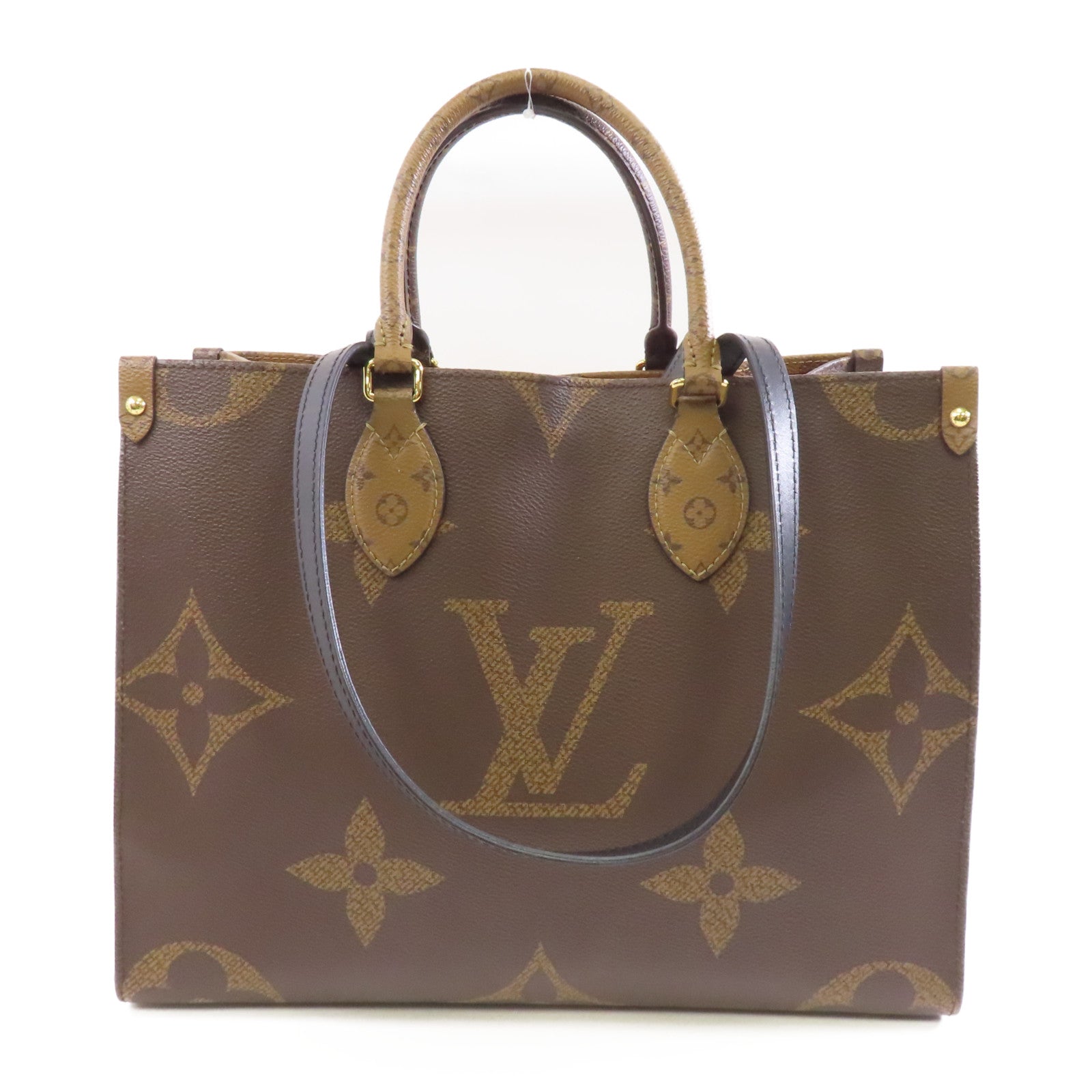 LOUIS VUITTON Monogram/Monogram Reverse On The Go MM金扣手挽肩背兩用袋啡色 – Brand ...