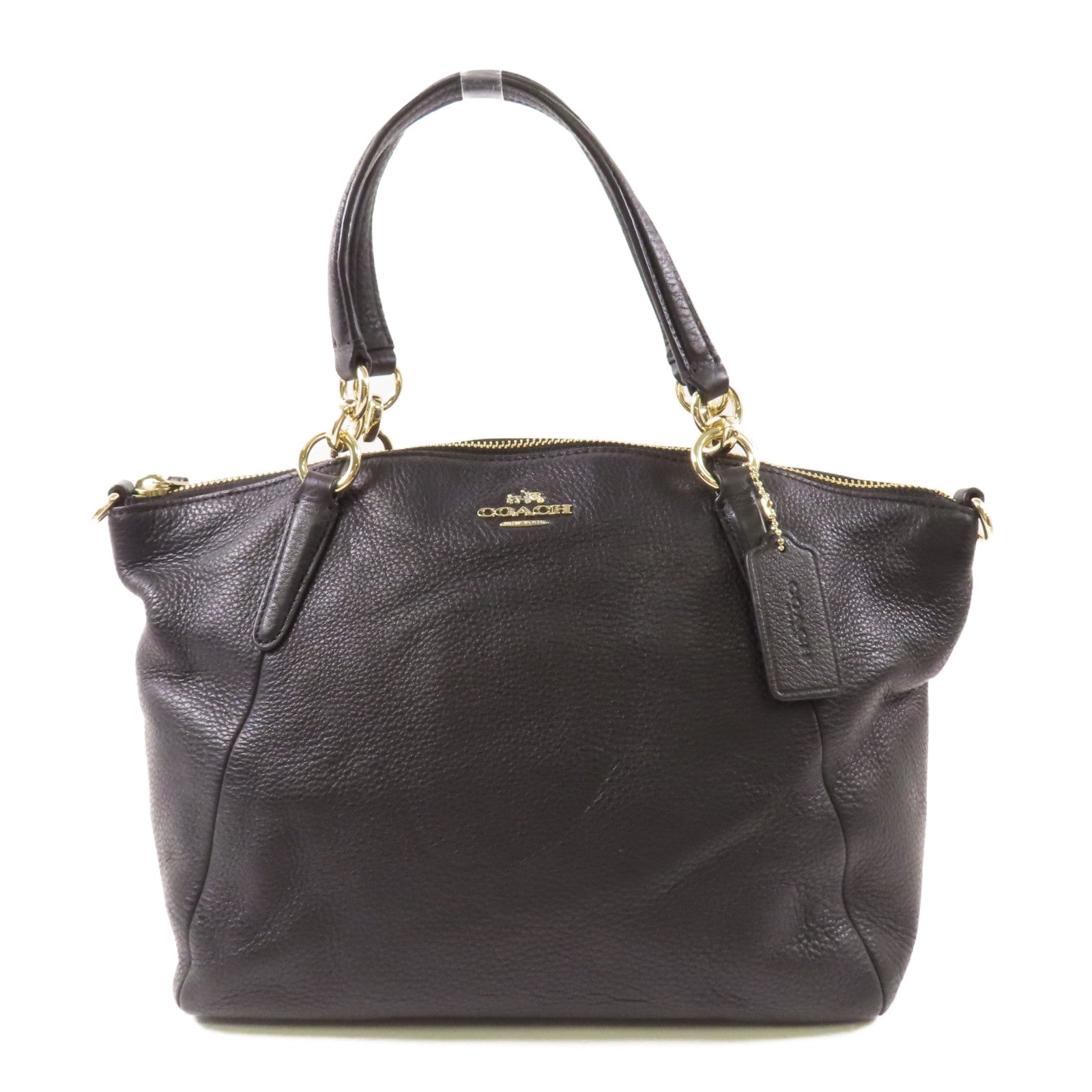 COACH 牛皮皮革Handbag金扣手挽袋 – Brand Off Hong Kong Online Store