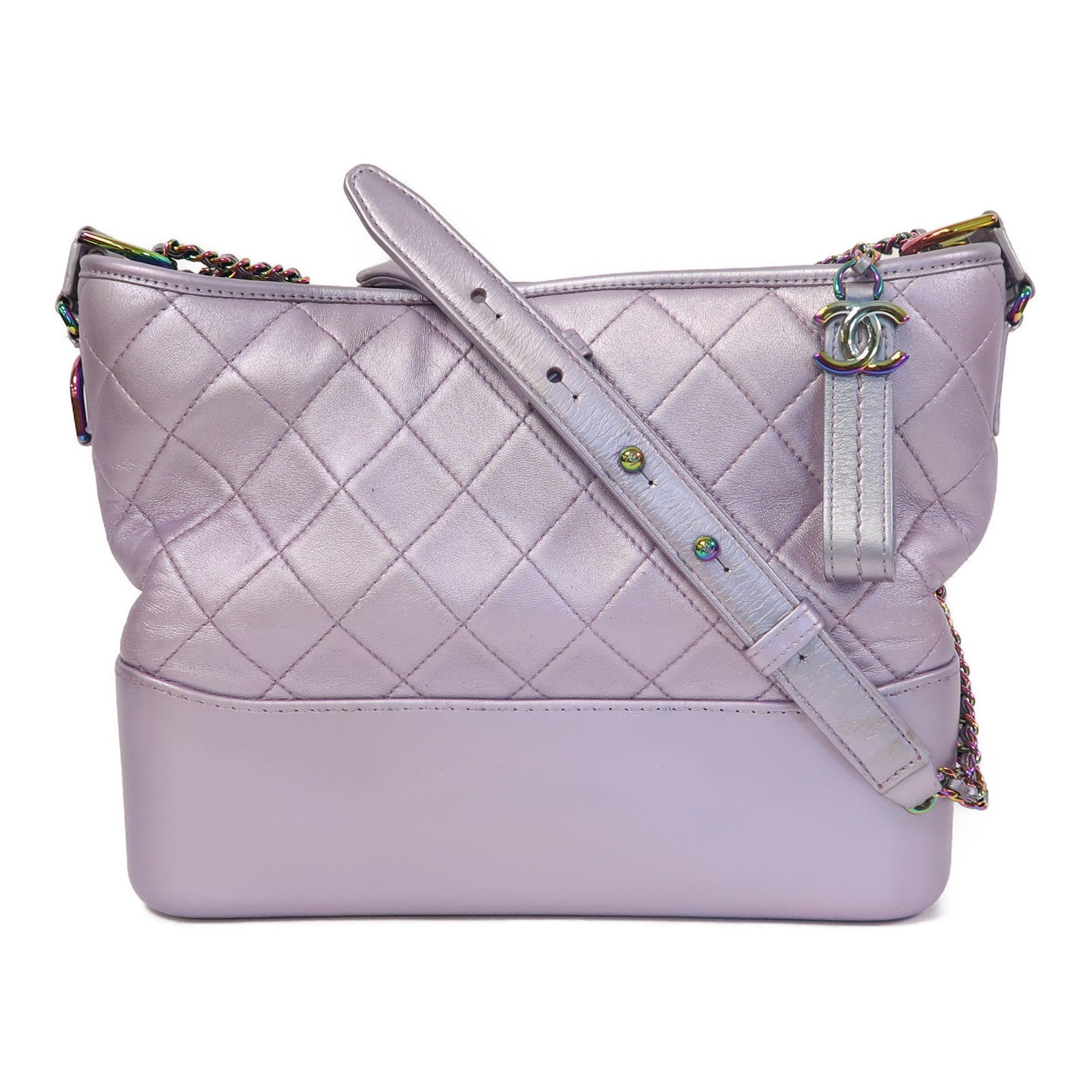 CHANEL 【激減優惠】菱格牛皮皮革Gabrielle鏈帶肩背袋紫色 – Brand Off Hong Kong Online Store
