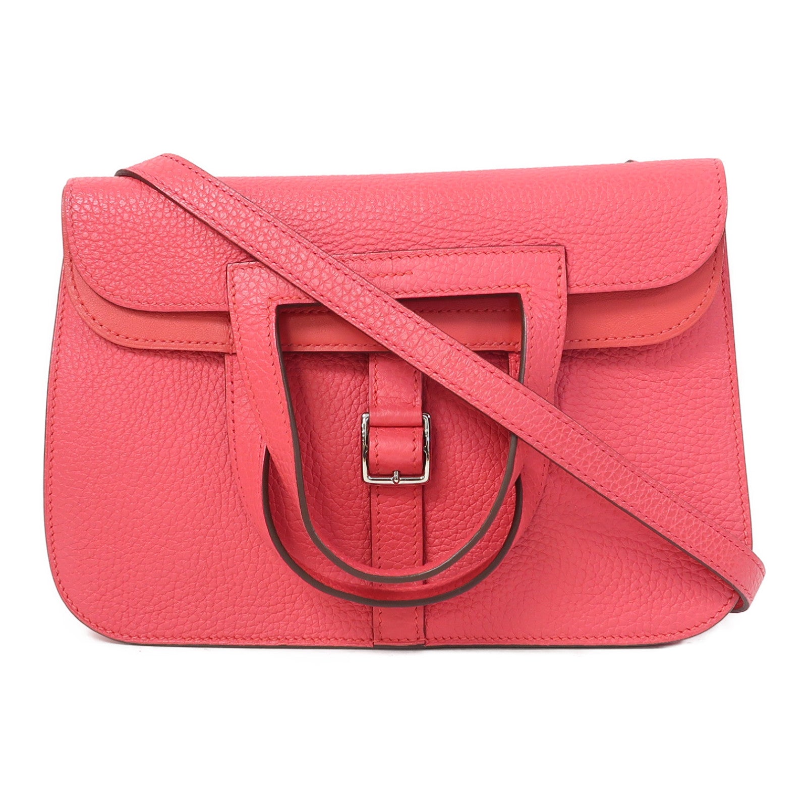 HERMES Clemence皮革Halzen 25銀扣手挽肩背兩用袋桃紅色 – Brand Off Hong Kong Online Store