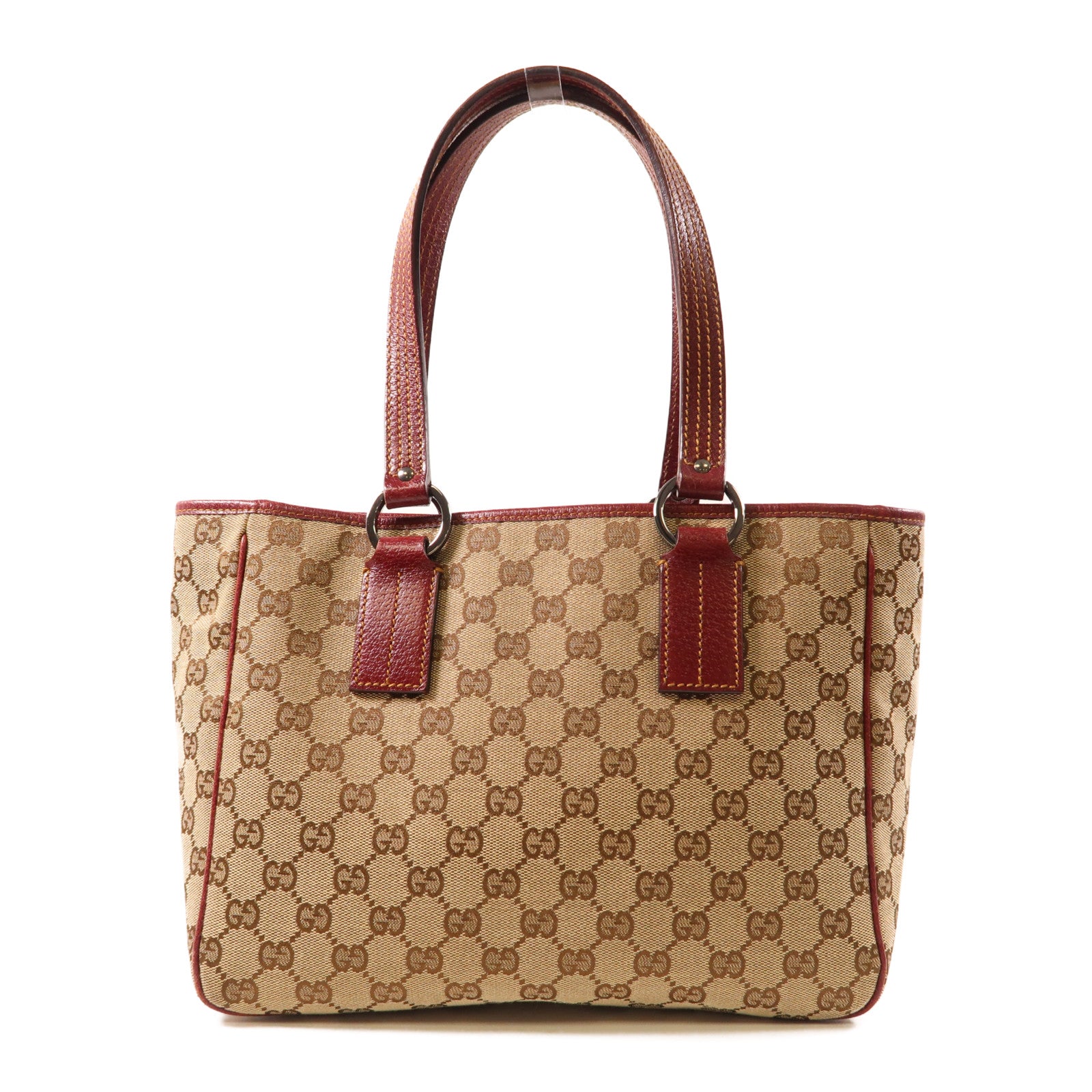 GUCCI 帆布Tote Bag銀扣手挽袋棕色 – Brand Off Hong Kong Online Store
