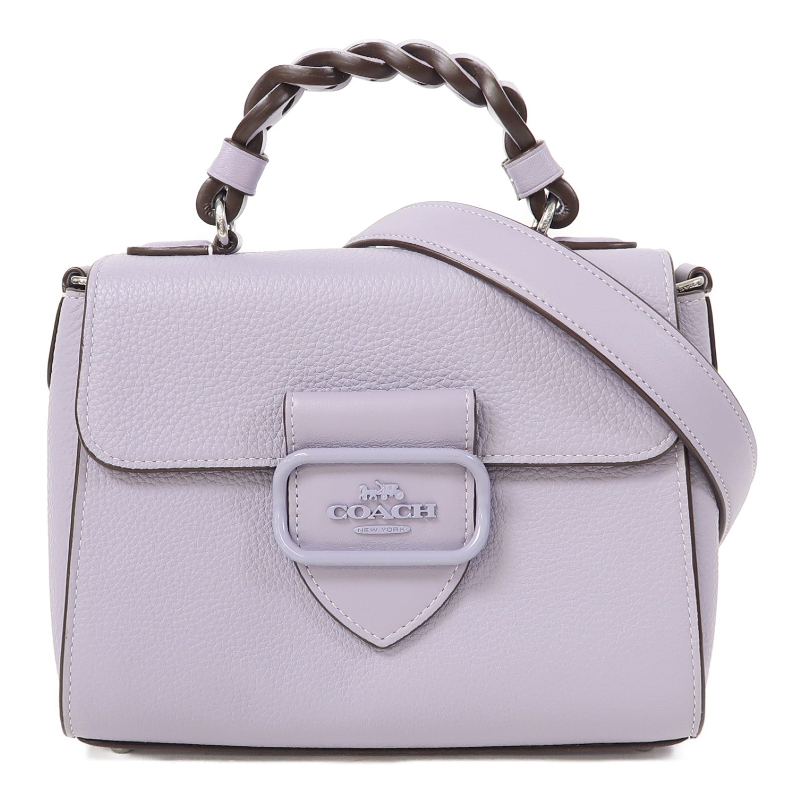 COACH 牛皮皮革Morgan Top Handle Bag銀扣手挽肩背兩用袋紫色 – Brand Off Hong Kong Online ...