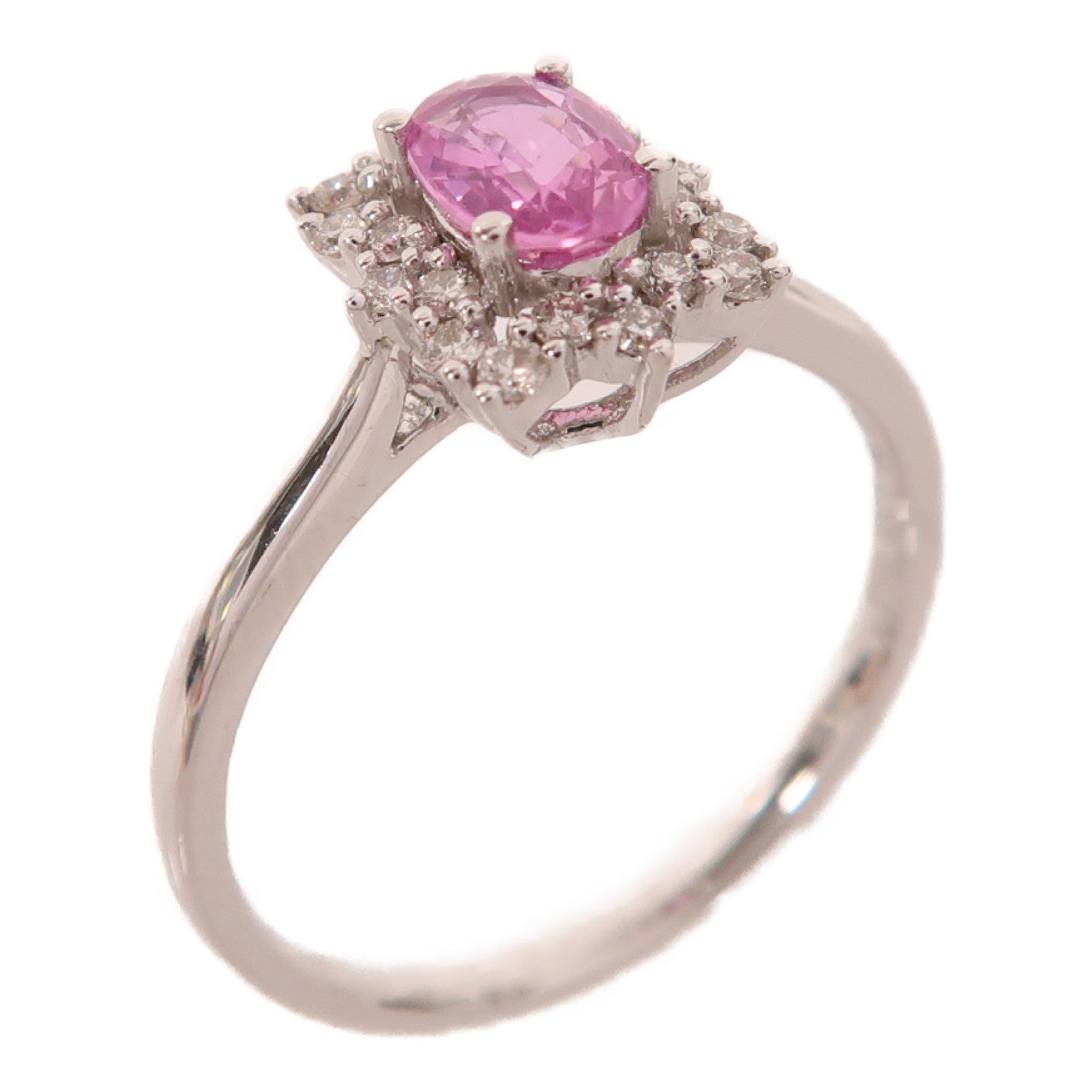 JEWELRY 18K白金Ring0.65ct粉紅色藍寶石/0.19ct鑽石戒指US#7 – Brand Off Hong Kong ...