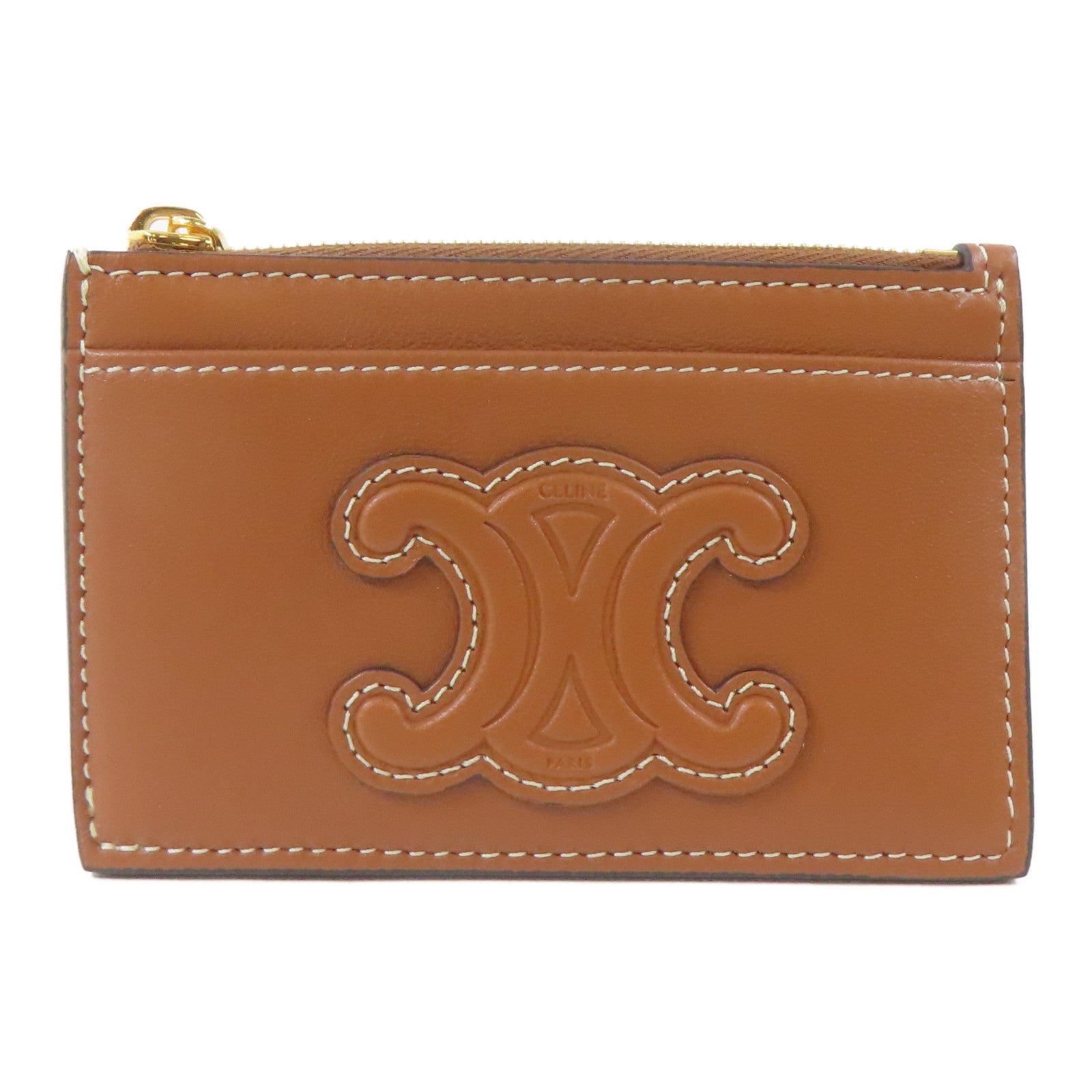 CELINE 羊皮皮革Card Case金扣卡片套啡色 – Brand Off Hong Kong Online Store