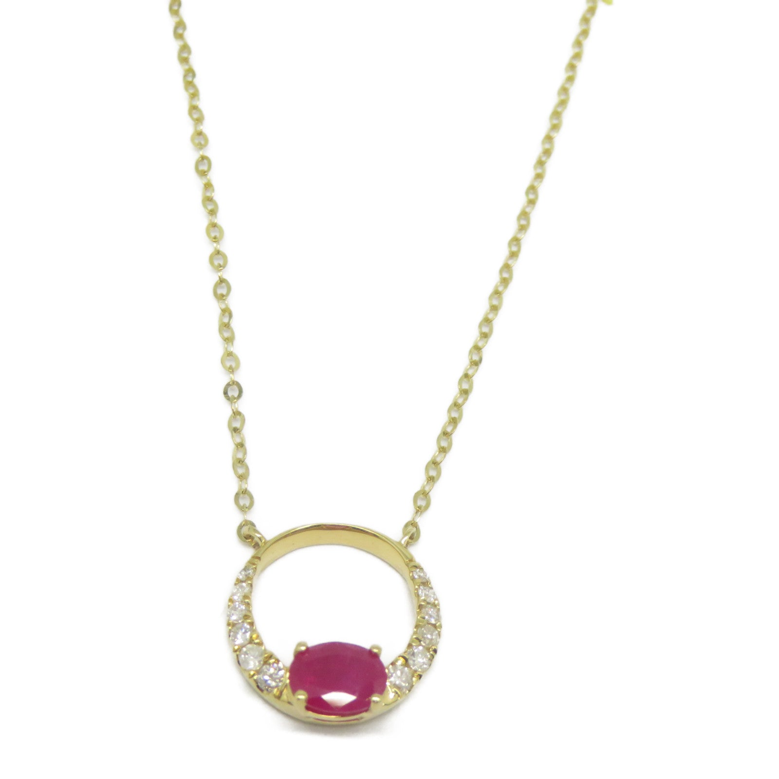 JEWELRY 【激減優惠】18K黃金Ruby Diamond Necklace 0.53ct紅寶石/0.12ct鑽石項鍊 – Brand Off Hong Kong Online Store