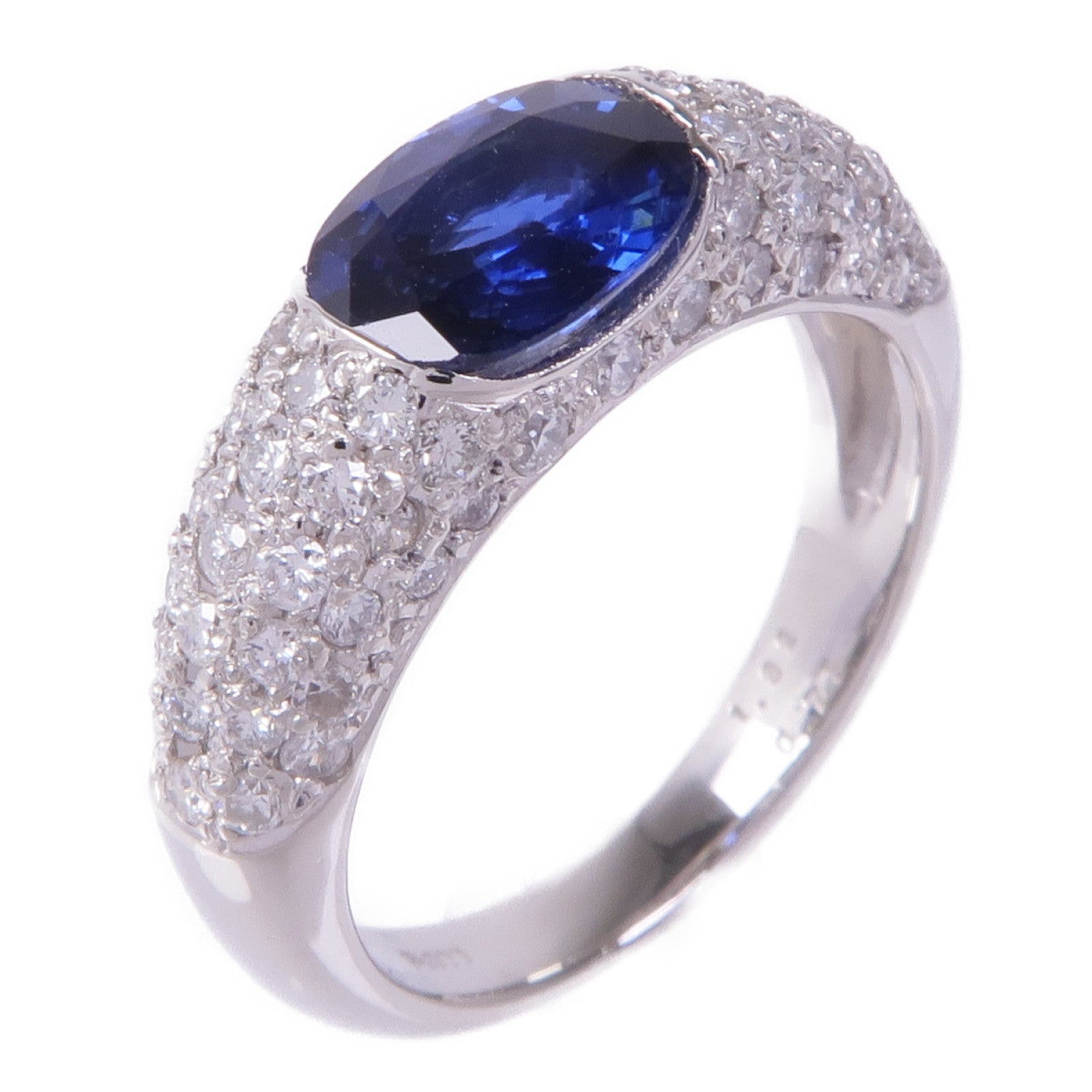 JEWELRY PT900鉑金Sapphire Diamond Ring藍寶石/鑽石戒指US#6 – Brand Off Hong Kong Online Store