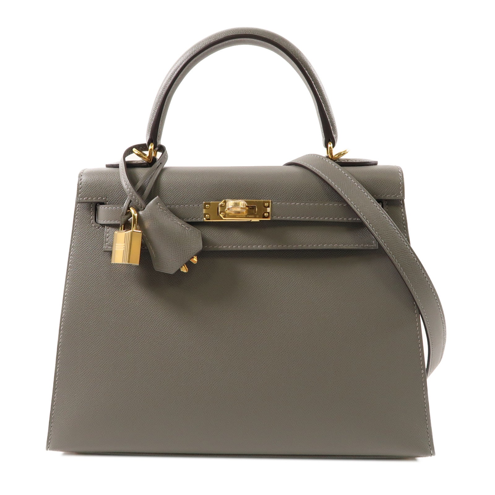 HERMES Madame皮革Kelly 25金扣手挽肩背兩用袋灰色 – Brand Off Hong Kong Online Store