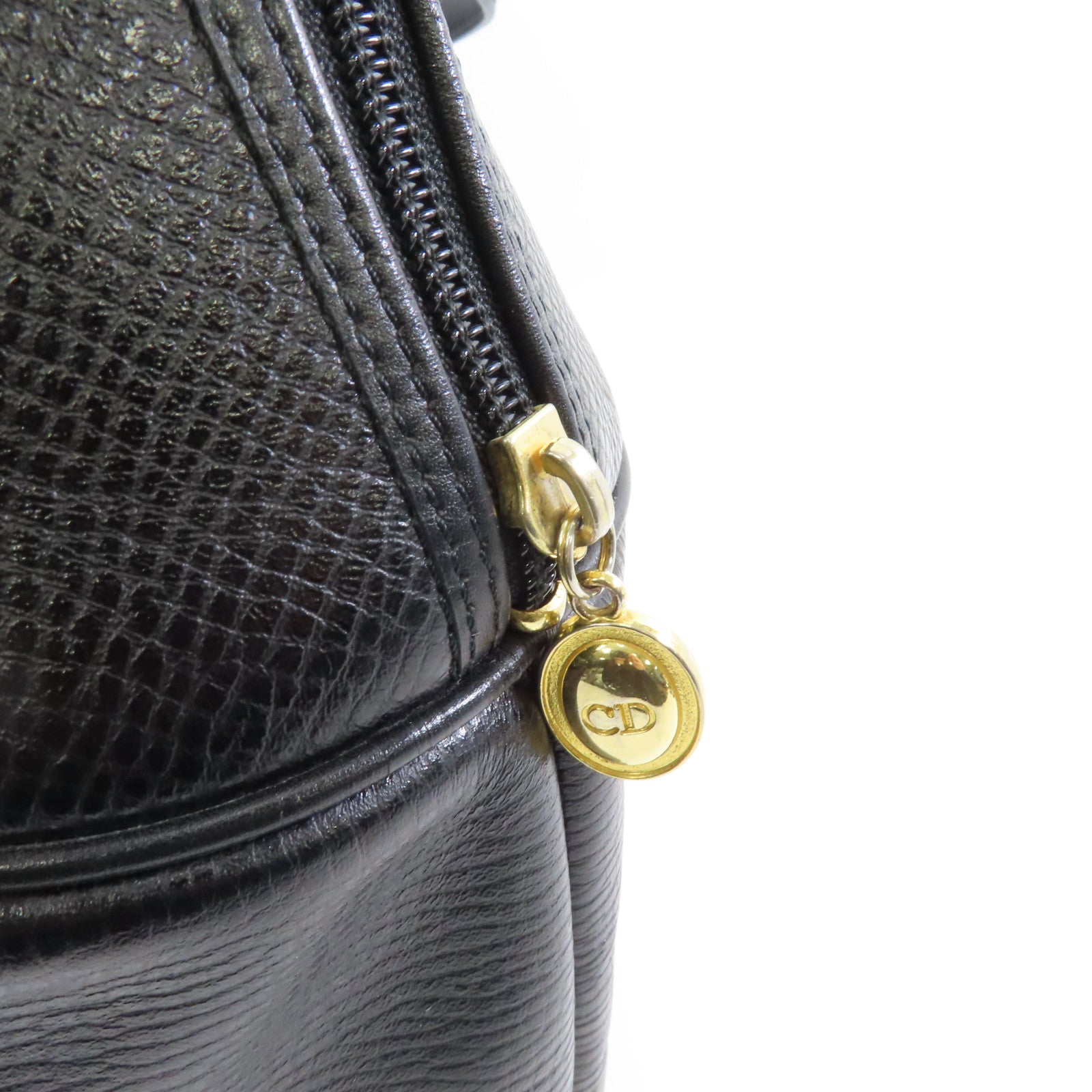 Dior 牛皮皮革Handbag金扣手挽袋黑色 – Brand Off Hong Kong Online Store