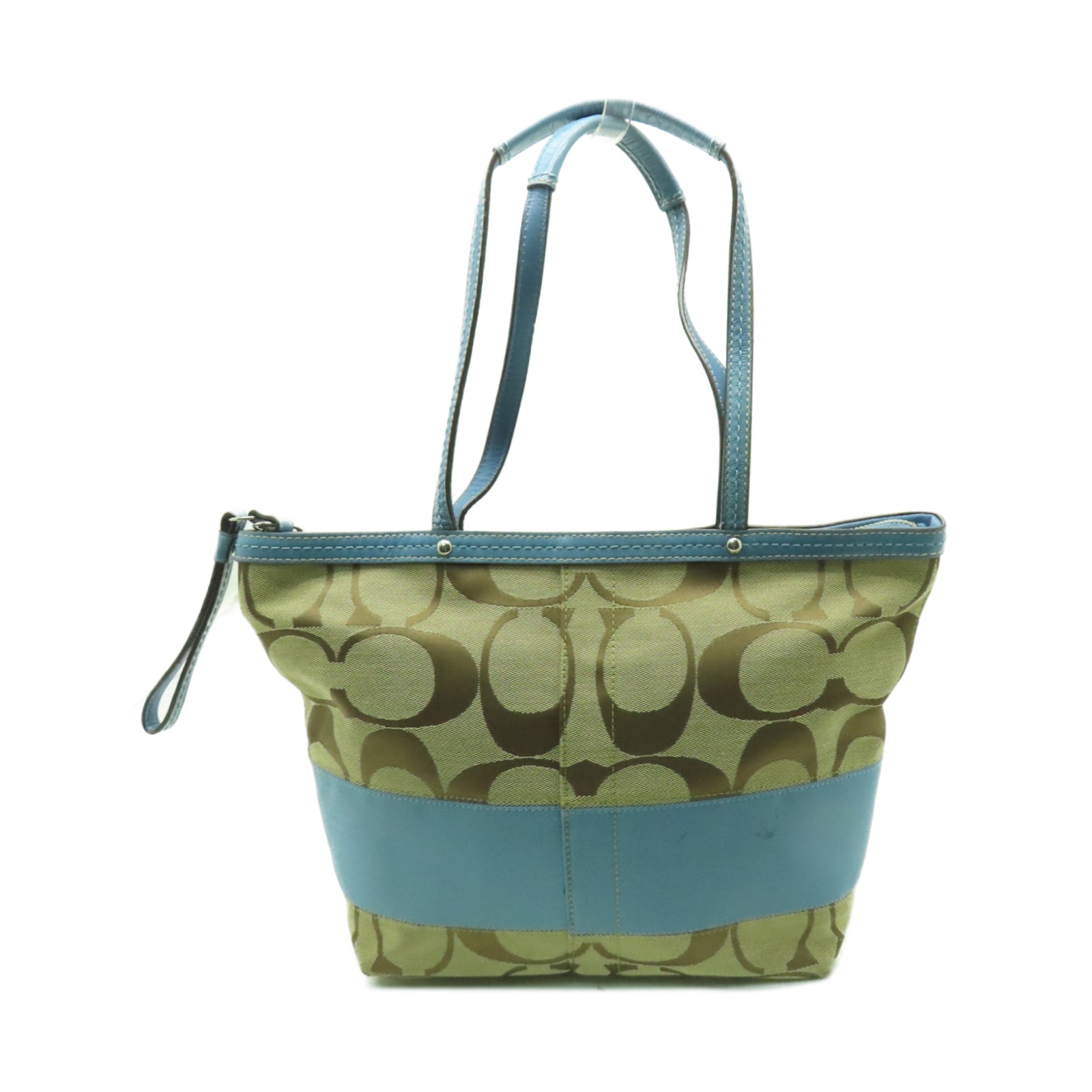 COACH 【清倉大減價】帆布Shoulder Bag金扣肩背袋米色藍色 – Brand Off Hong Kong Online Store