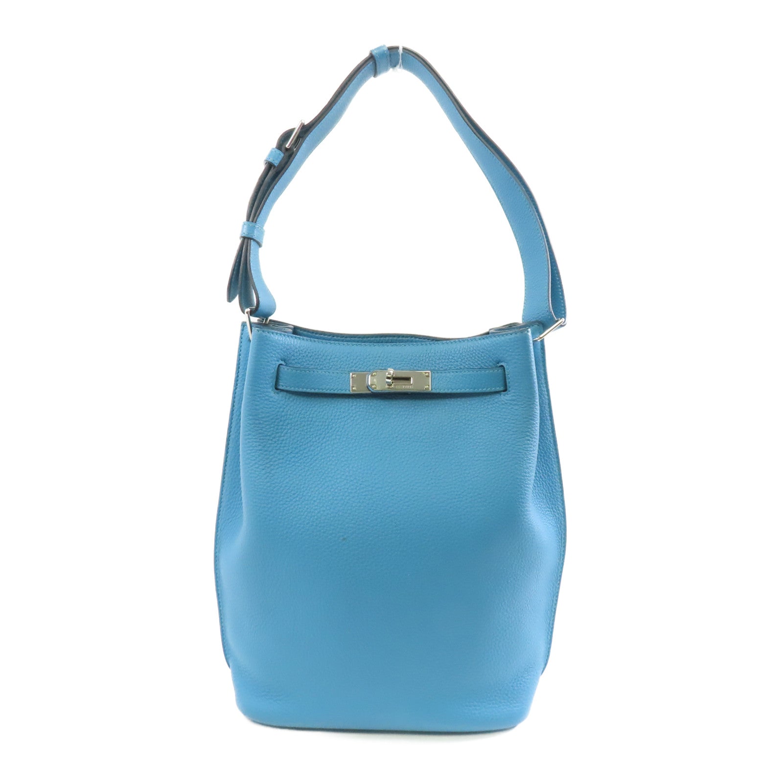 HERMES Clemence皮革So Kelly 22銀扣肩背袋7B Turquoise/土耳其亮藍 – Brand Off Hong ...