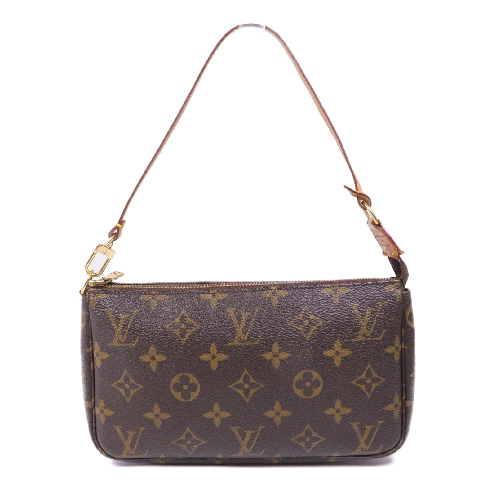 LOUIS VUITTON Monogram Pochette Accessoires金扣手拿包棕色 – Brand Off Hong ...