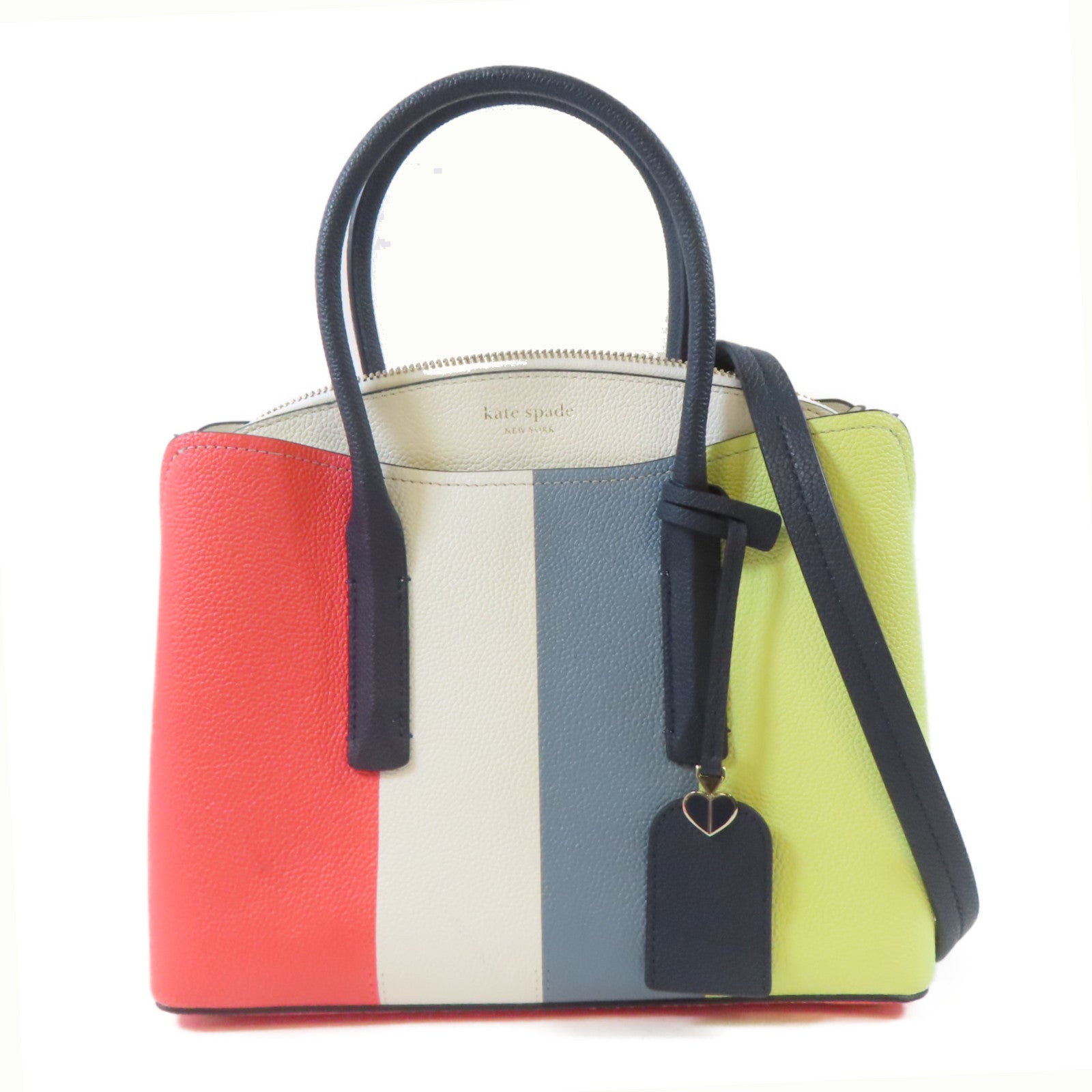 Kate Spade 牛皮皮革2Way Shoulder Bag銀扣手挽肩背兩用袋白色/粉橙色/黃色/淺藍色 – Brand Off Hong ...