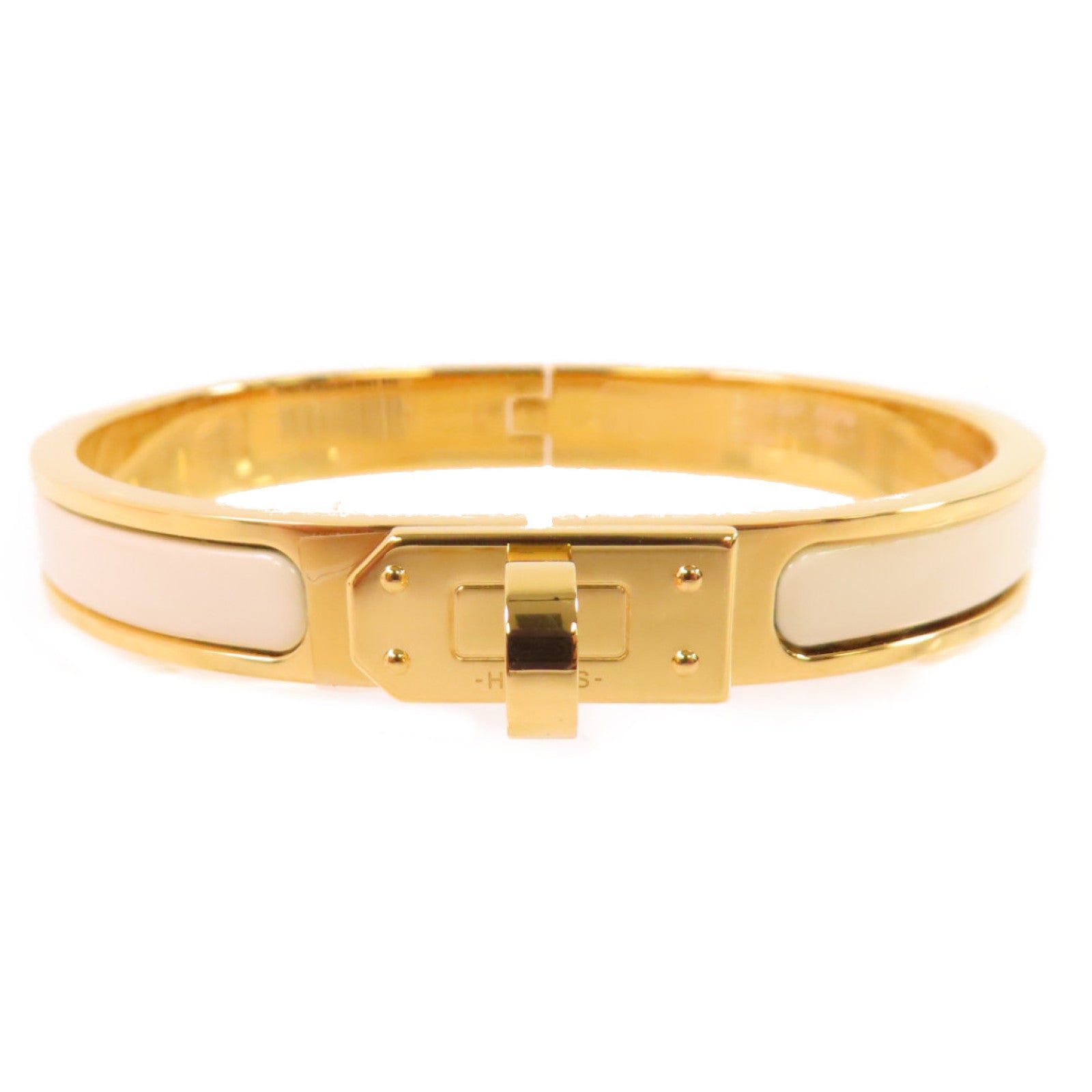 HERMES 金屬/琺瑯Mini Clic Kelly Bracelet金扣手鏈金色/米白色 – Brand Off Hong Kong ...