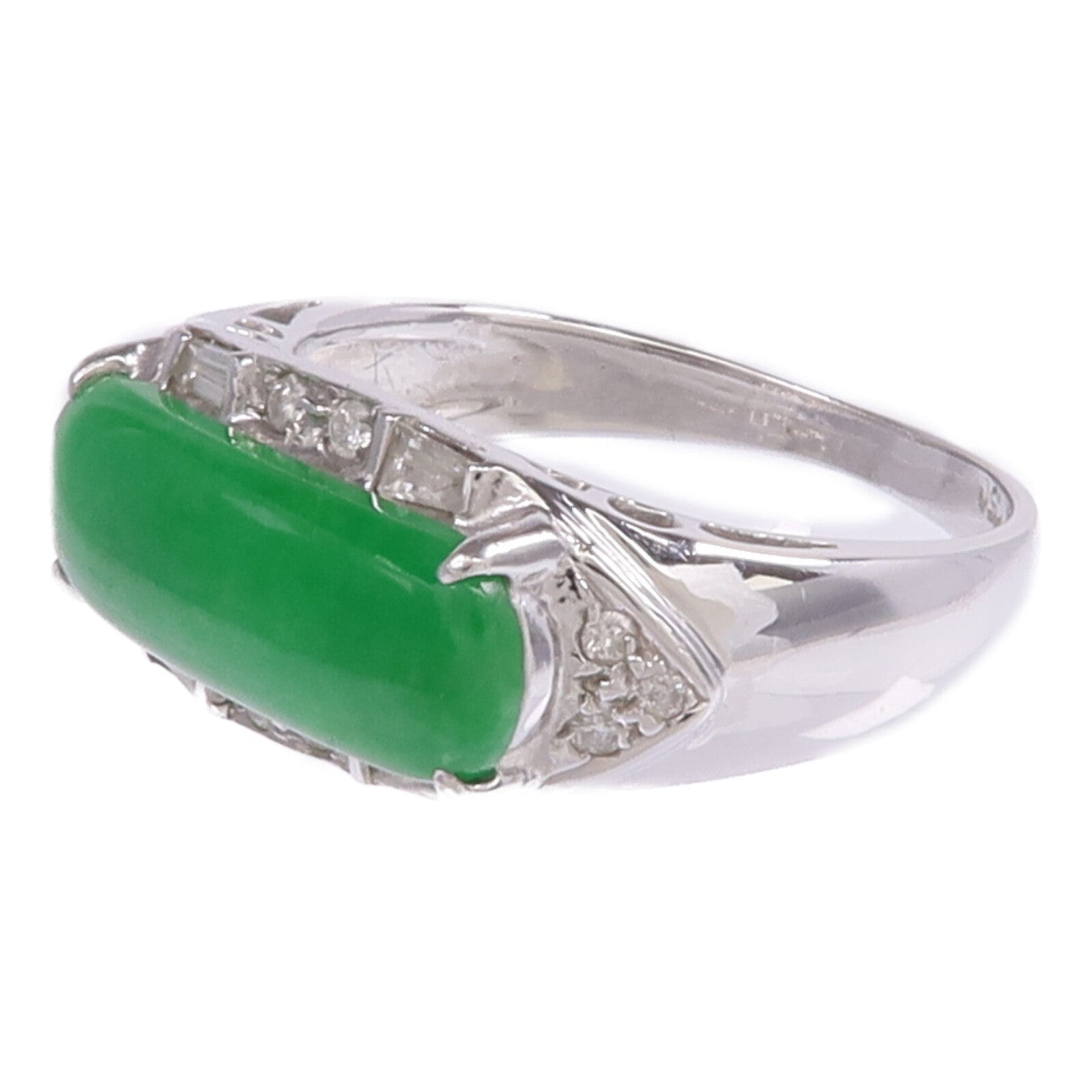 JEWELRY 18K白金Jade Diamond Ring翡翠/鑽石戒指US#6.5 – Brand Off Hong Kong ...