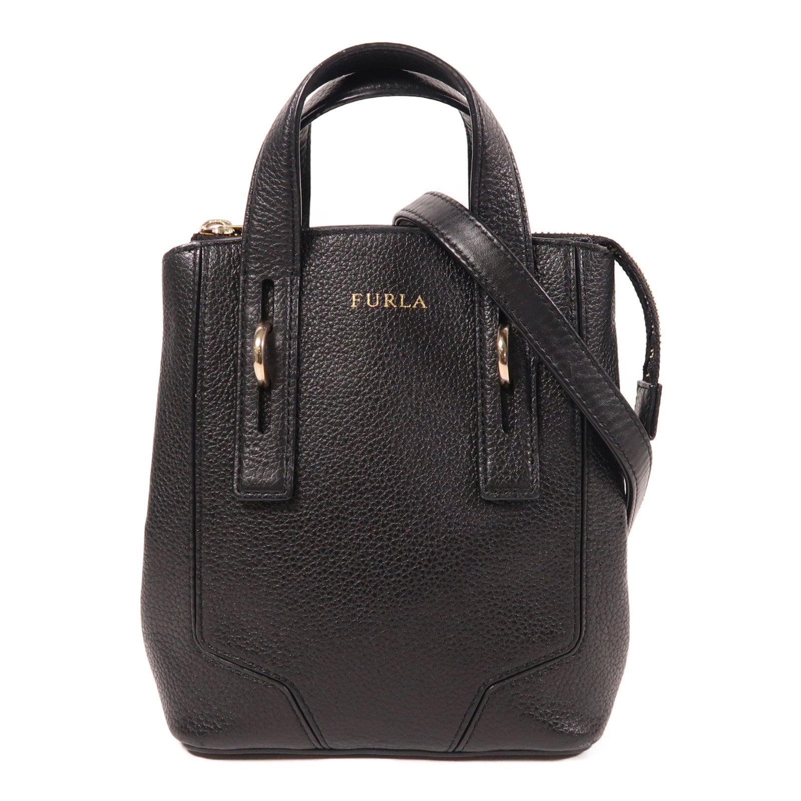 Furla 牛皮皮革2 Way Shoulder金扣手挽肩背兩用袋 – Brand Off Hong Kong Online Store