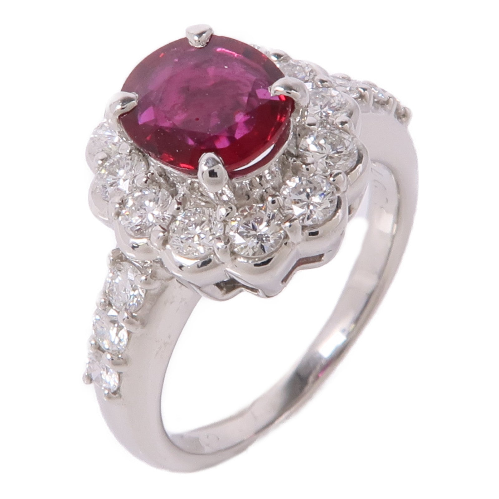 JEWELRY PT900鉑金Ruby/Diamond Ring紅寶石/鑽石戒指US#6 – Brand Off Hong Kong Online Store