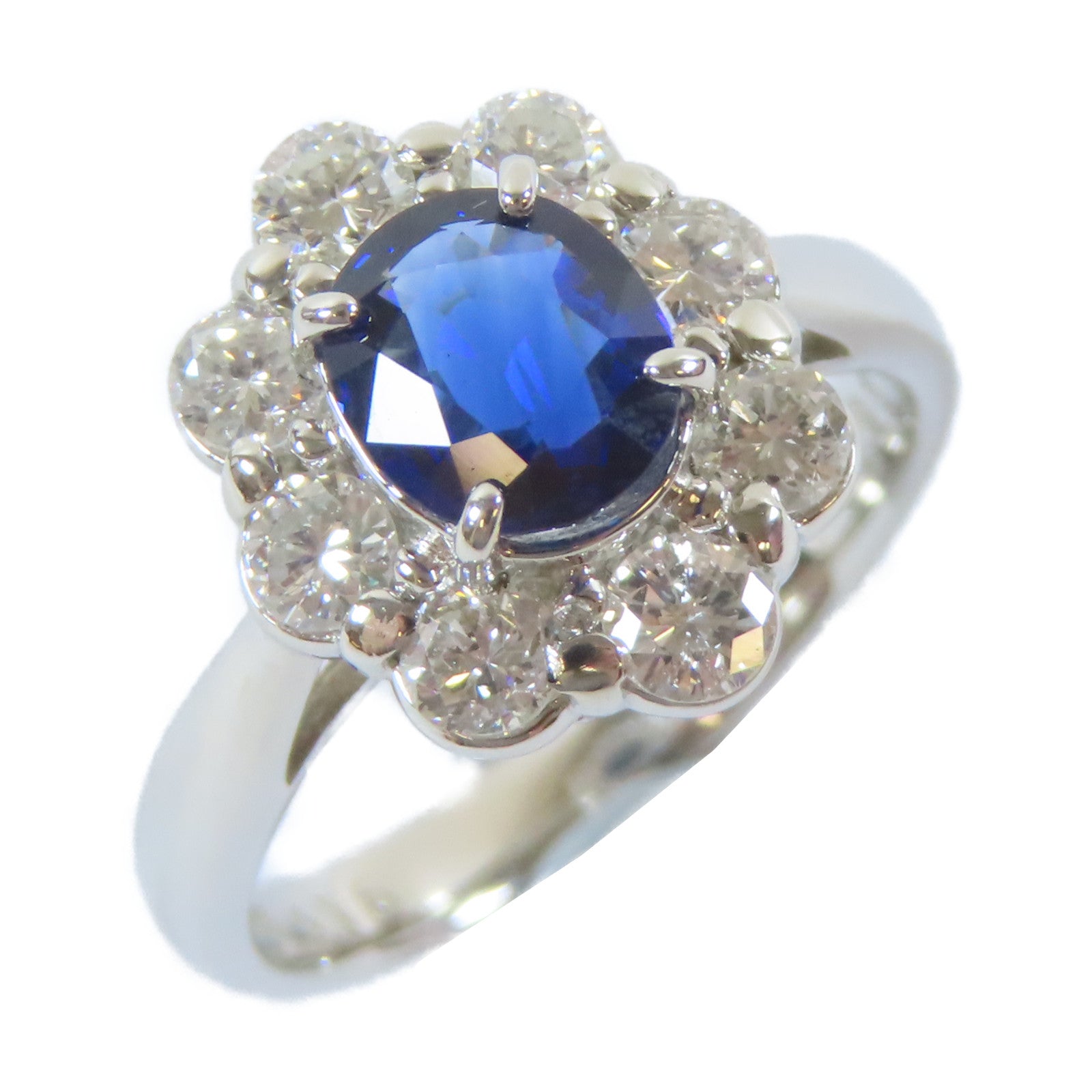 JEWELRY 【激減優惠】PT950白金Ring1.15ct藍寶石/0.78ct鑽石戒指US#5.75 – Brand Off Hong Kong Online Store