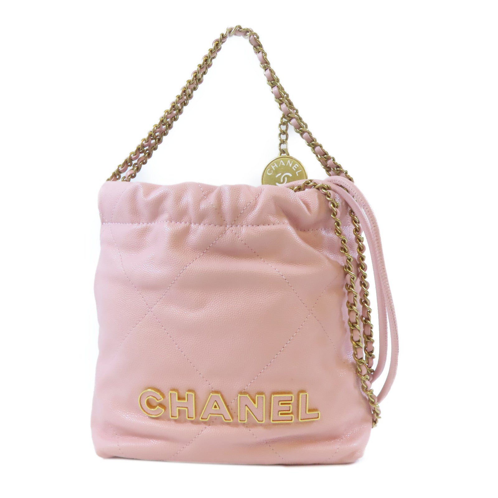 CHANEL 菱格牛皮皮革C22 Mini金扣手挽肩背兩用袋粉紅色 – Brand Off Hong Kong Online Store