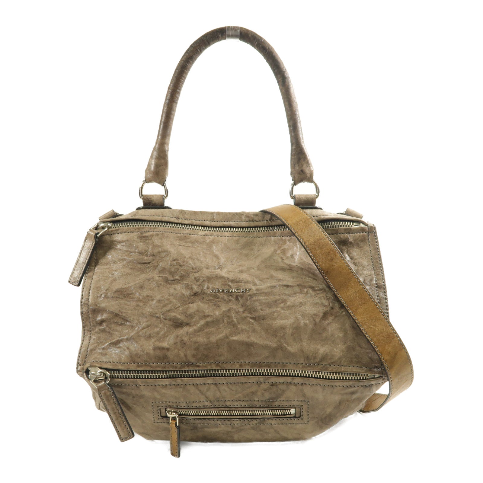 GIVENCHY 牛皮皮革2 Way Shoulder Bag銀扣手挽肩背兩用袋 – Brand Off Hong Kong Online Store