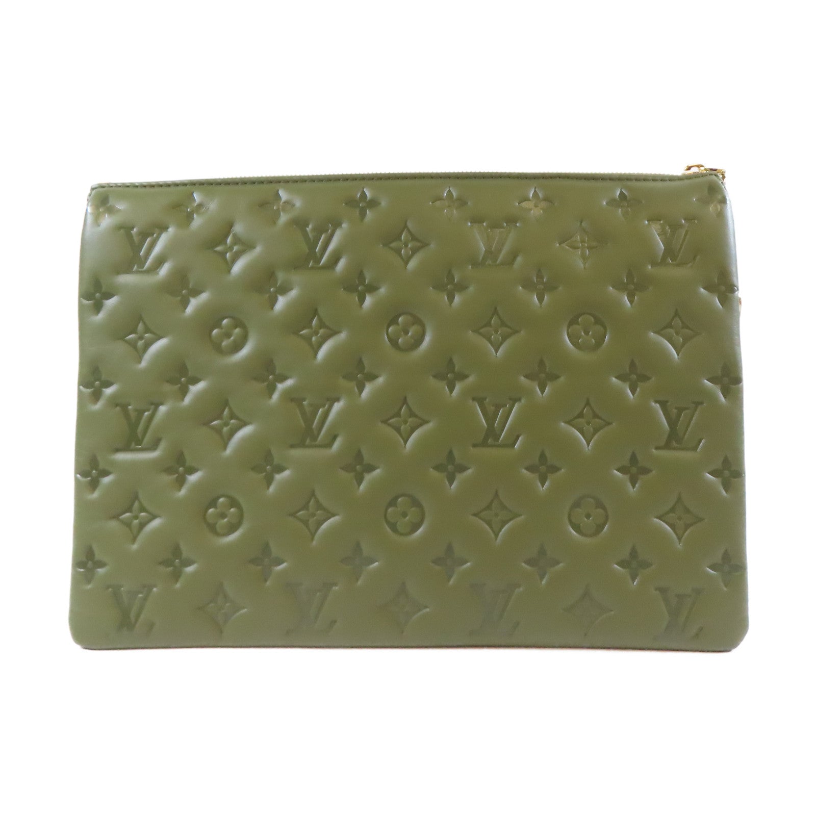 LOUIS VUITTON Monogram Embossed Coussin MM Chain Shoulder Bag金扣鏈帶肩背袋綠色 ...