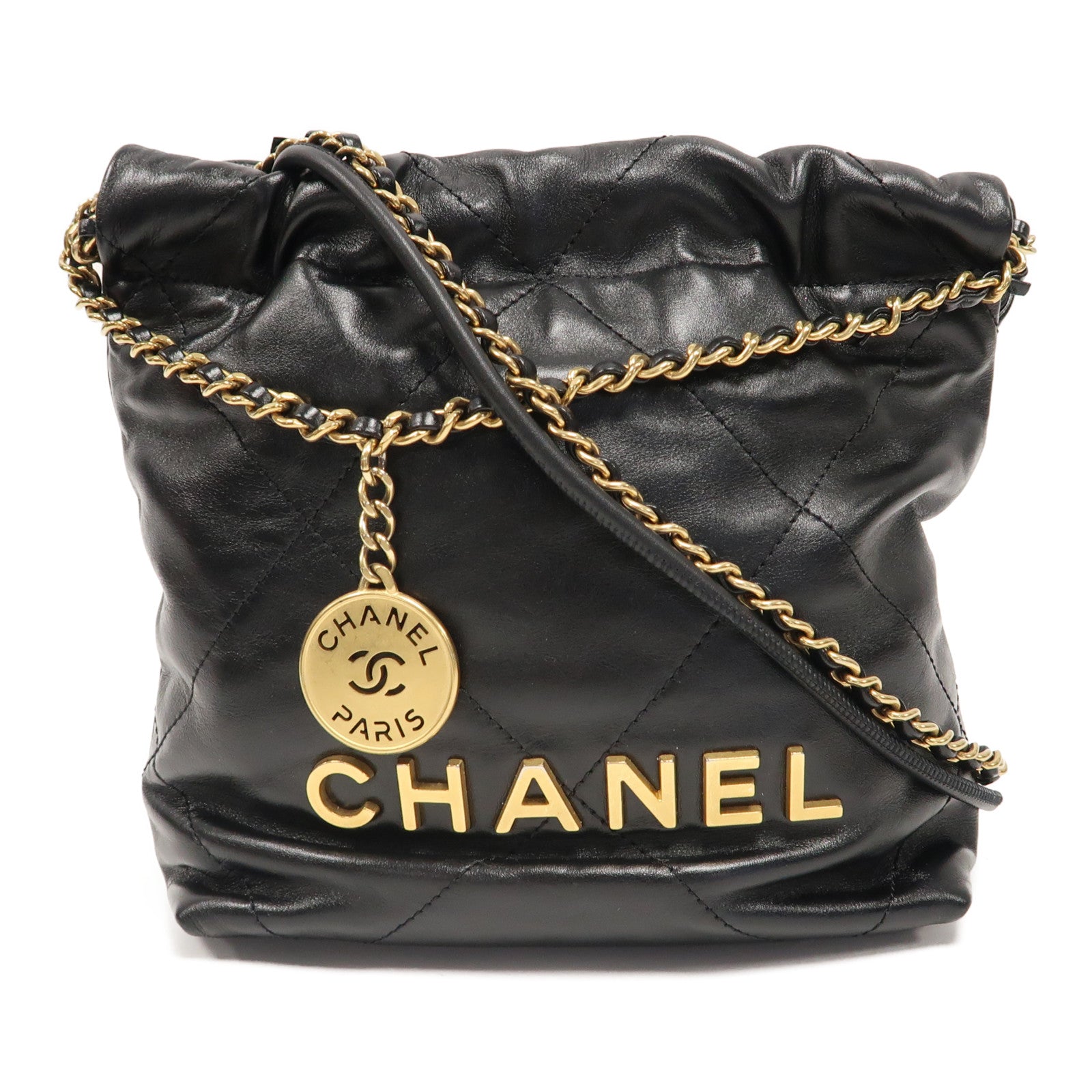 CHANEL 【激減優惠】菱格牛皮皮革C22 Mini金扣鏈帶肩背袋黑色 – Brand Off Hong Kong Online Store