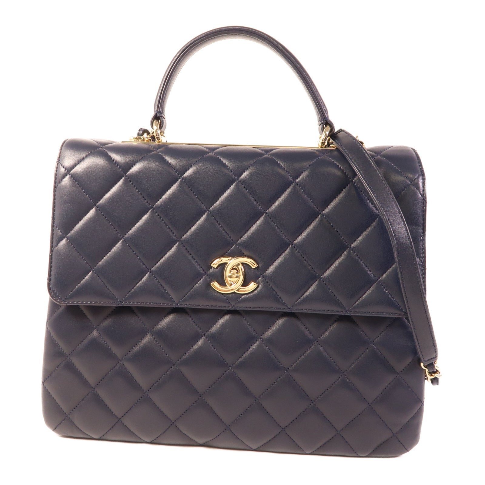 CHANEL 羊皮皮革Large Trendy CC Bag金扣鏈帶手挽肩背兩用袋 – Brand Off Hong Kong Online ...