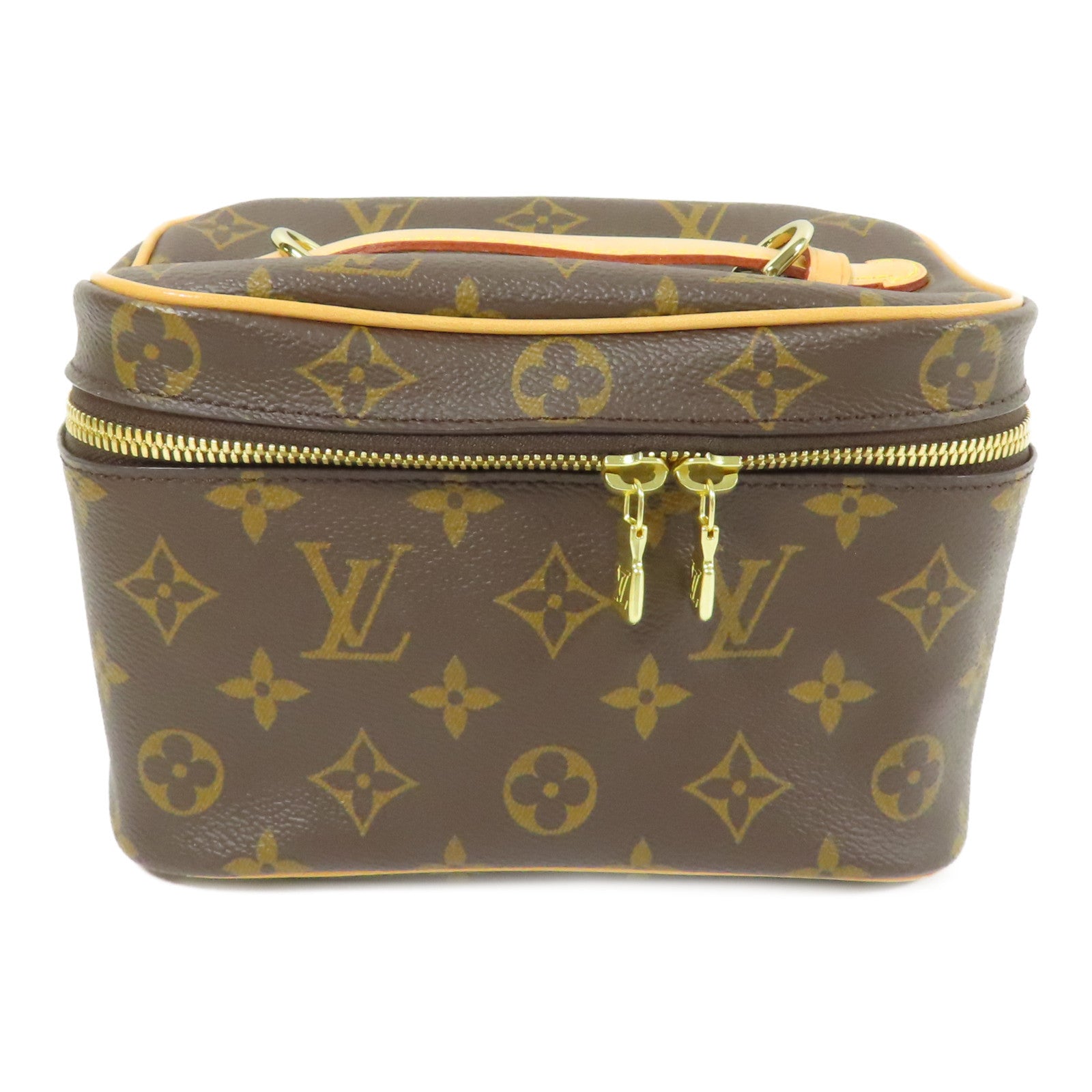 LOUIS VUITTON LV GHW Nice Mini Vanity Bag HandBag M44495 Monogram Brow ...