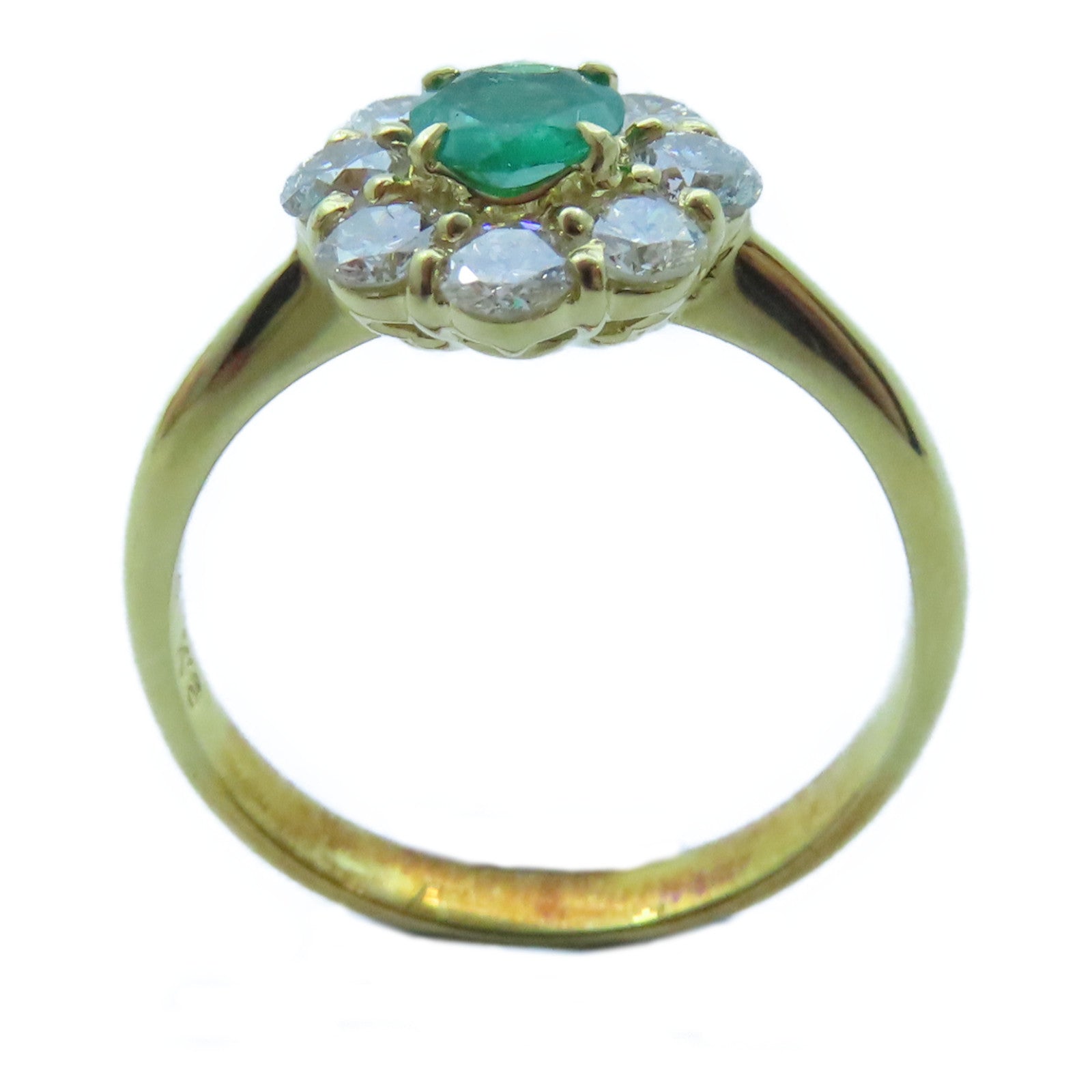 JEWELRY 18K黃金Emerald Ring0.24ct綠寶石/0.64ct鑽石戒指US#5.75 – Brand Off Hong ...