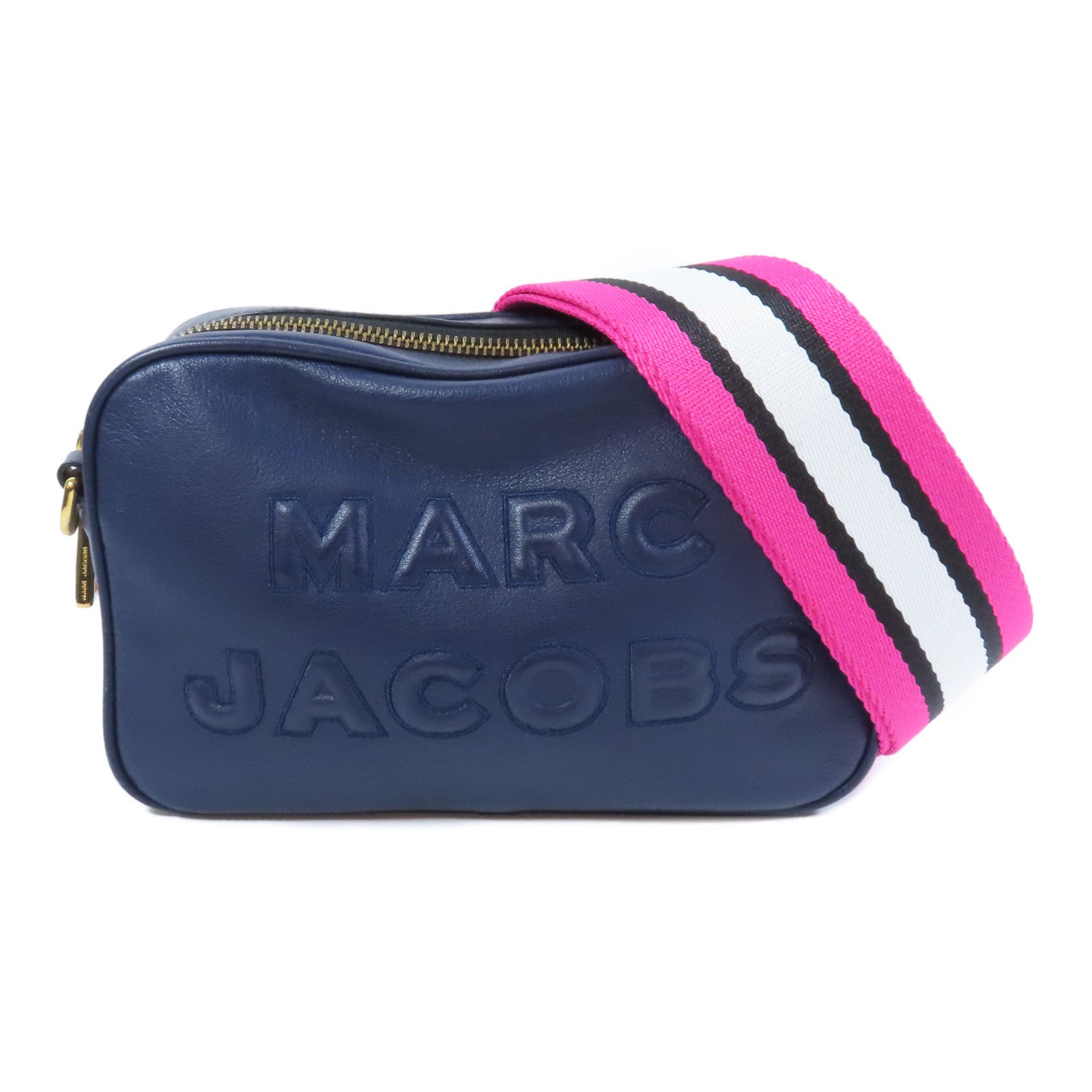 MARC JACOBS 【激減優惠】牛皮皮革Shoulder Bag金扣肩背袋藍色/粉紅色 – Brand Off Hong Kong ...