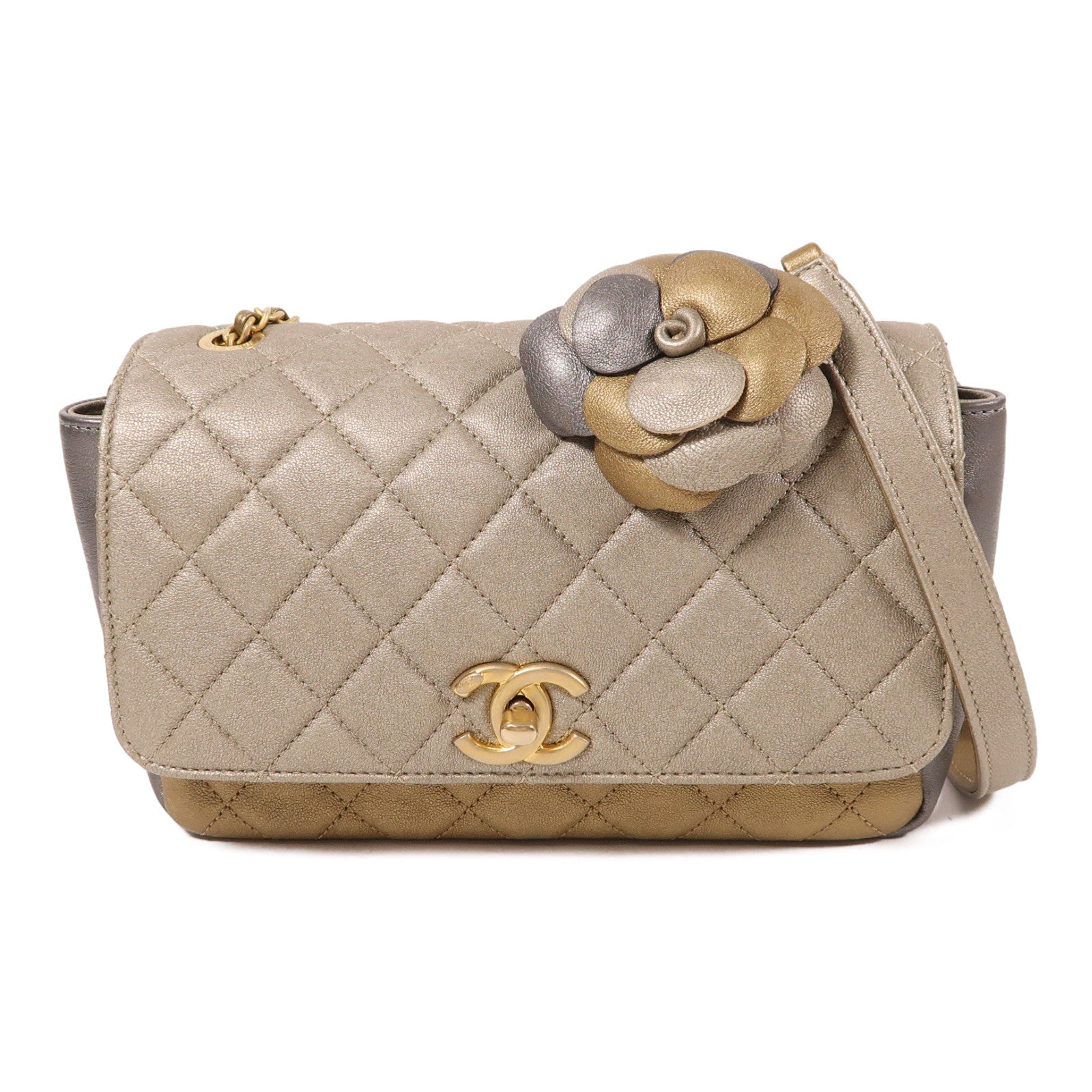 CHANEL CC 2 Way Chain Shoulder Bag Calfskin Leather – Brand Off Hong ...