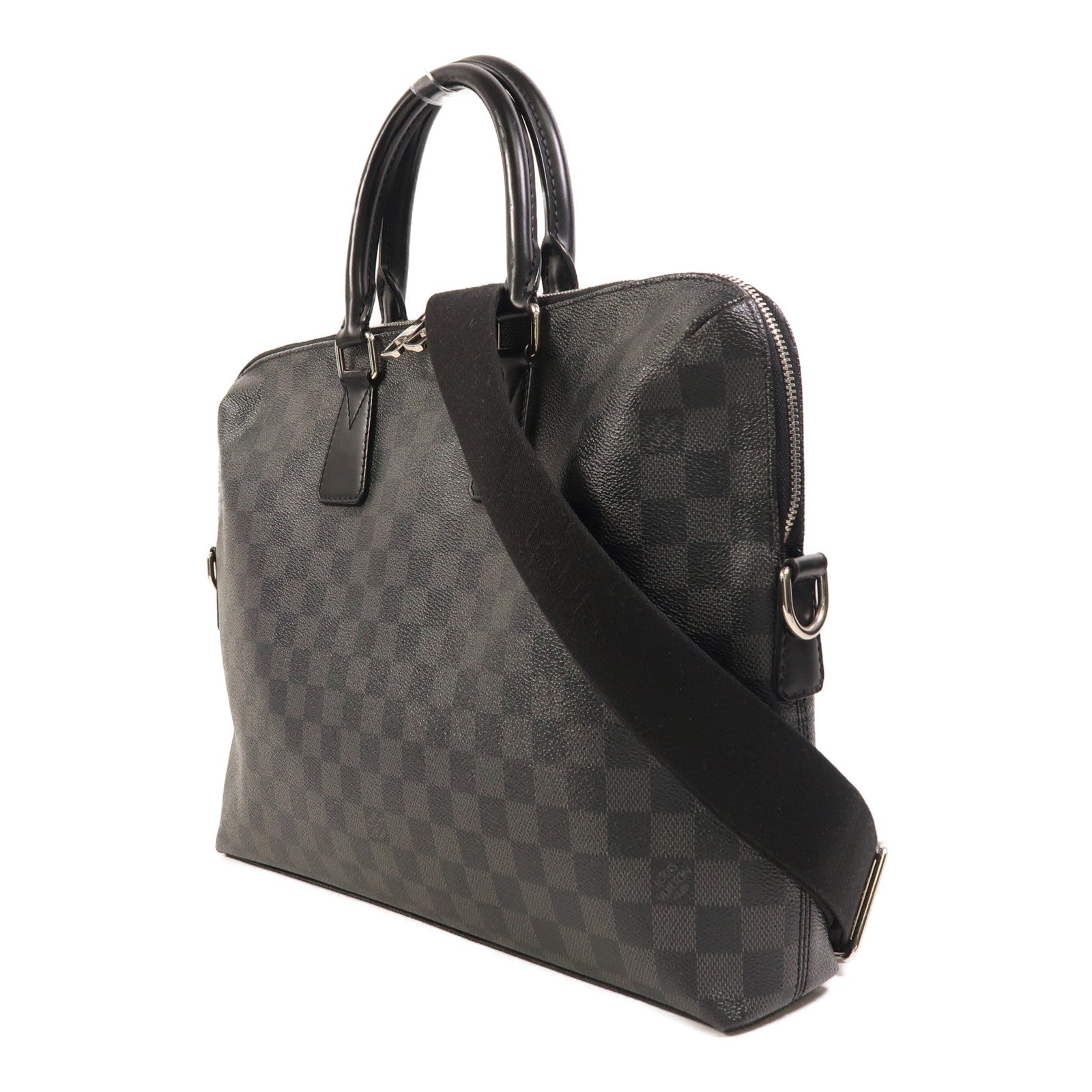 LOUIS VUITTON Damier Graphite Porte Document Jour Business Bag銀扣手挽袋 – ...